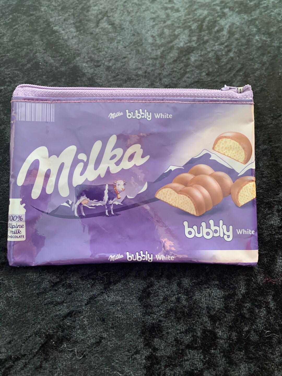 Upcycled Milka bubbly white / noisette packet/ wrapper coin purse ...