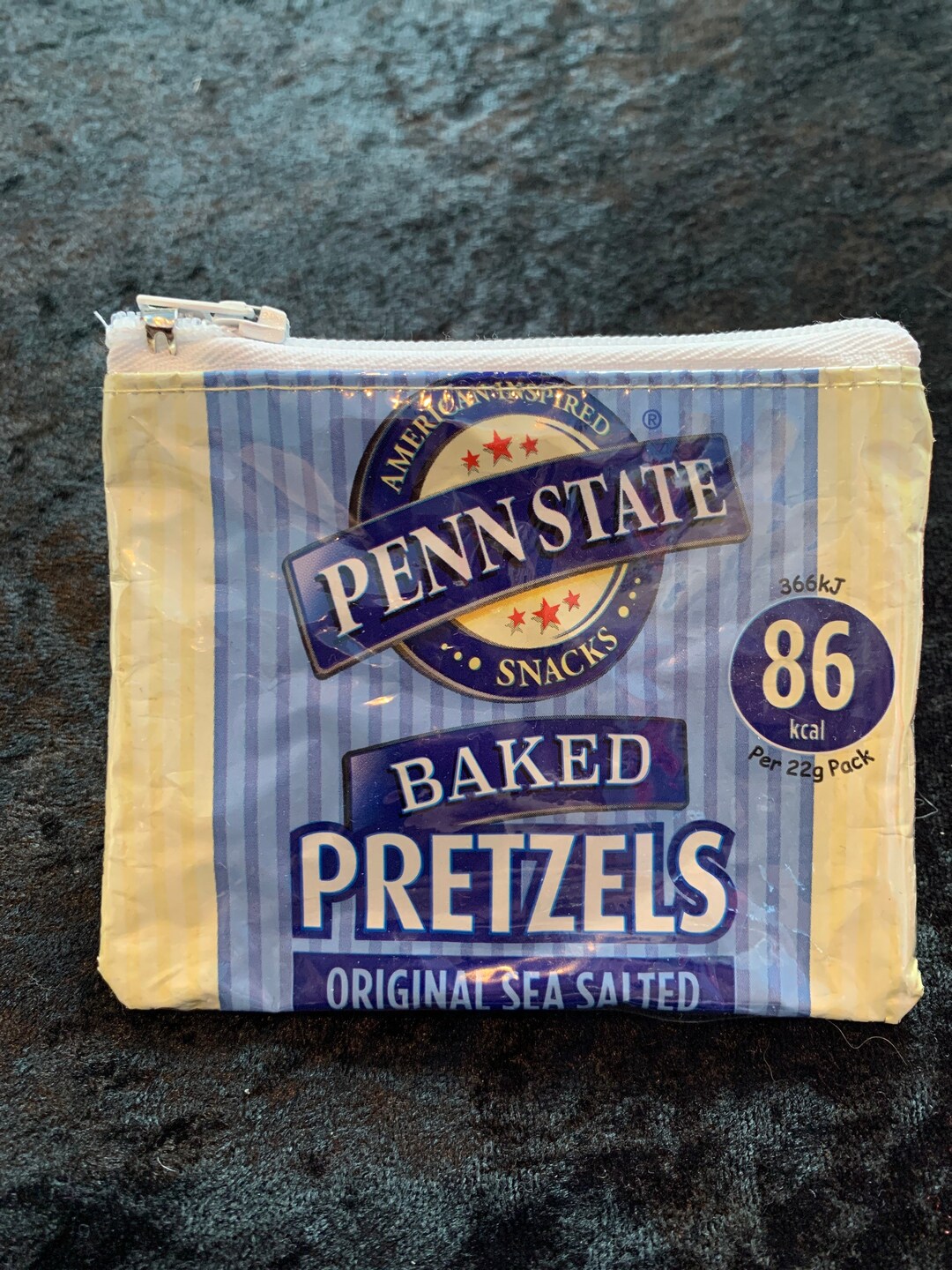 Upcycled Penn State Pretzels packet/ wrapper coin purse/ zippy bag ...
