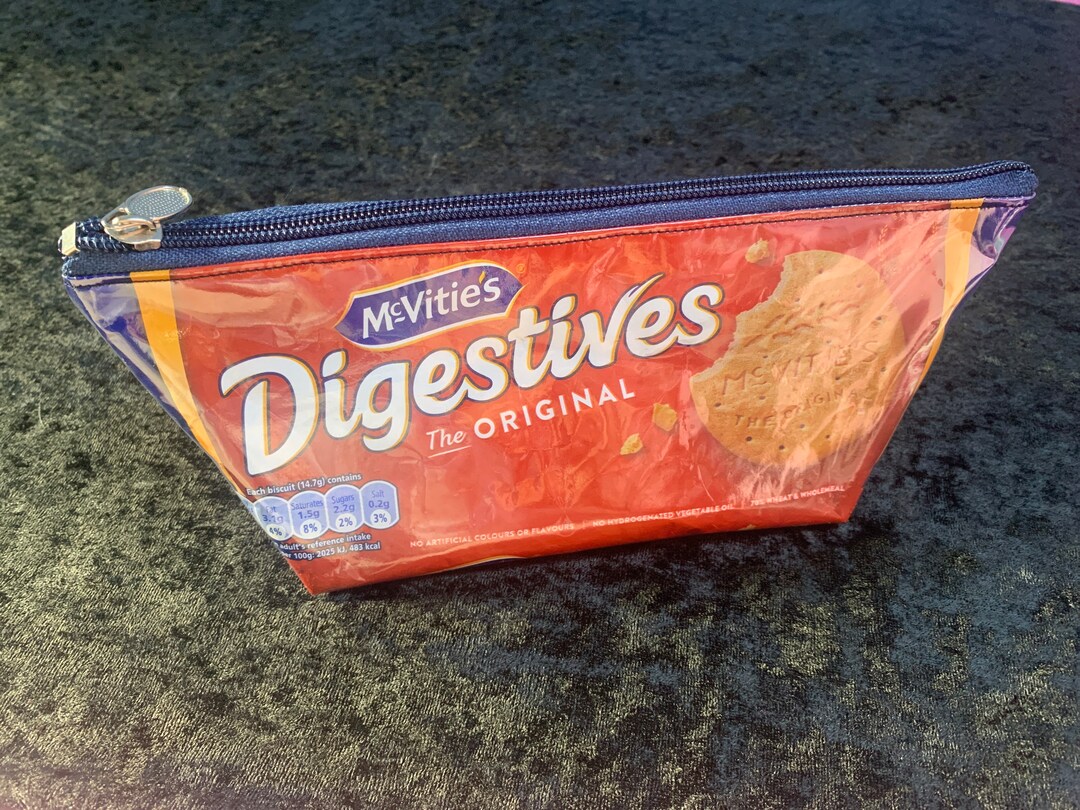 Upcycled Mcvities Digestives Packet/ Wrapper Triangle Pencil Case ...