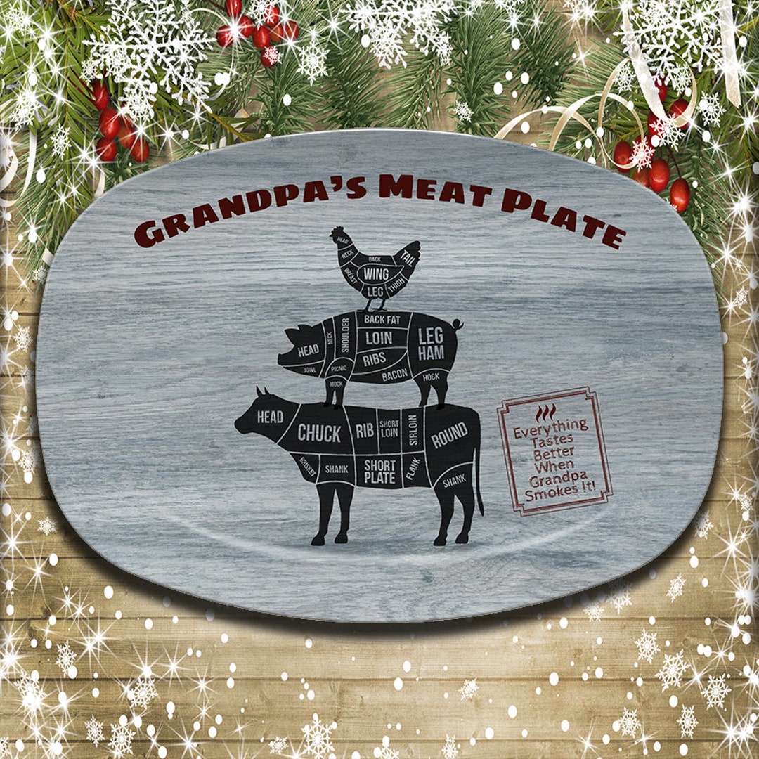 Grandpa's Meat Plate, Grilling BBQ Platter, Personalized Serving Tray ...