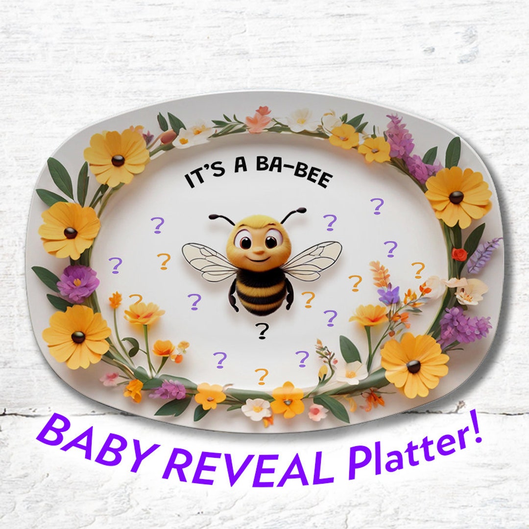 Baby Shower Gift, Gender Reveal Platter, It's a Ba-bee, It's A Ba-bee ...