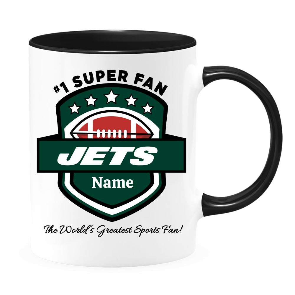Personalized Jets Football 1 Super Fan Coffee Mug NY Jets - Etsy