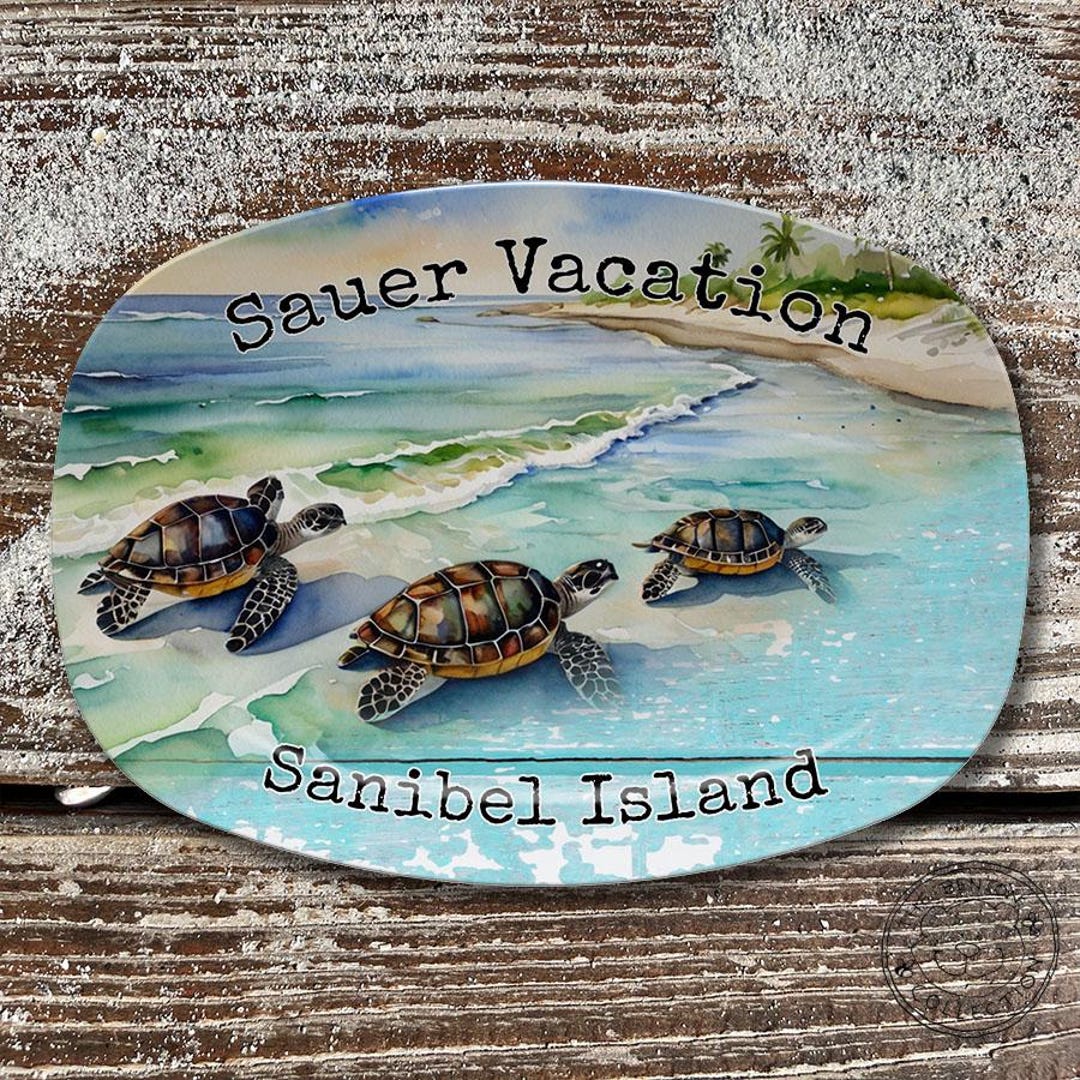 Family Vacation Platter, Sea Turtles Plate, Beach House Personalized ...