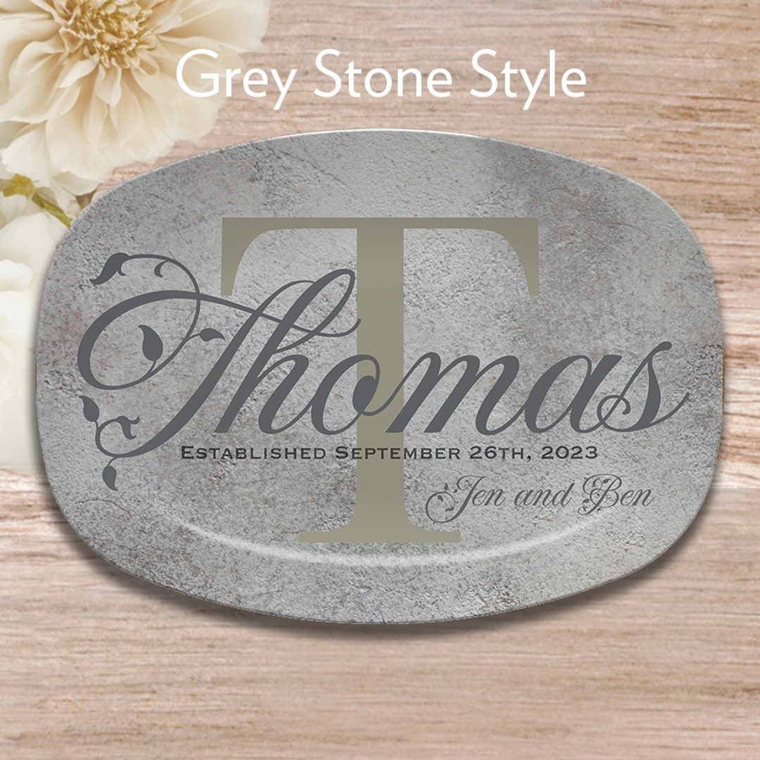 Monogram Wedding Platter: Personalized Family Name Serving Tray - Etsy
