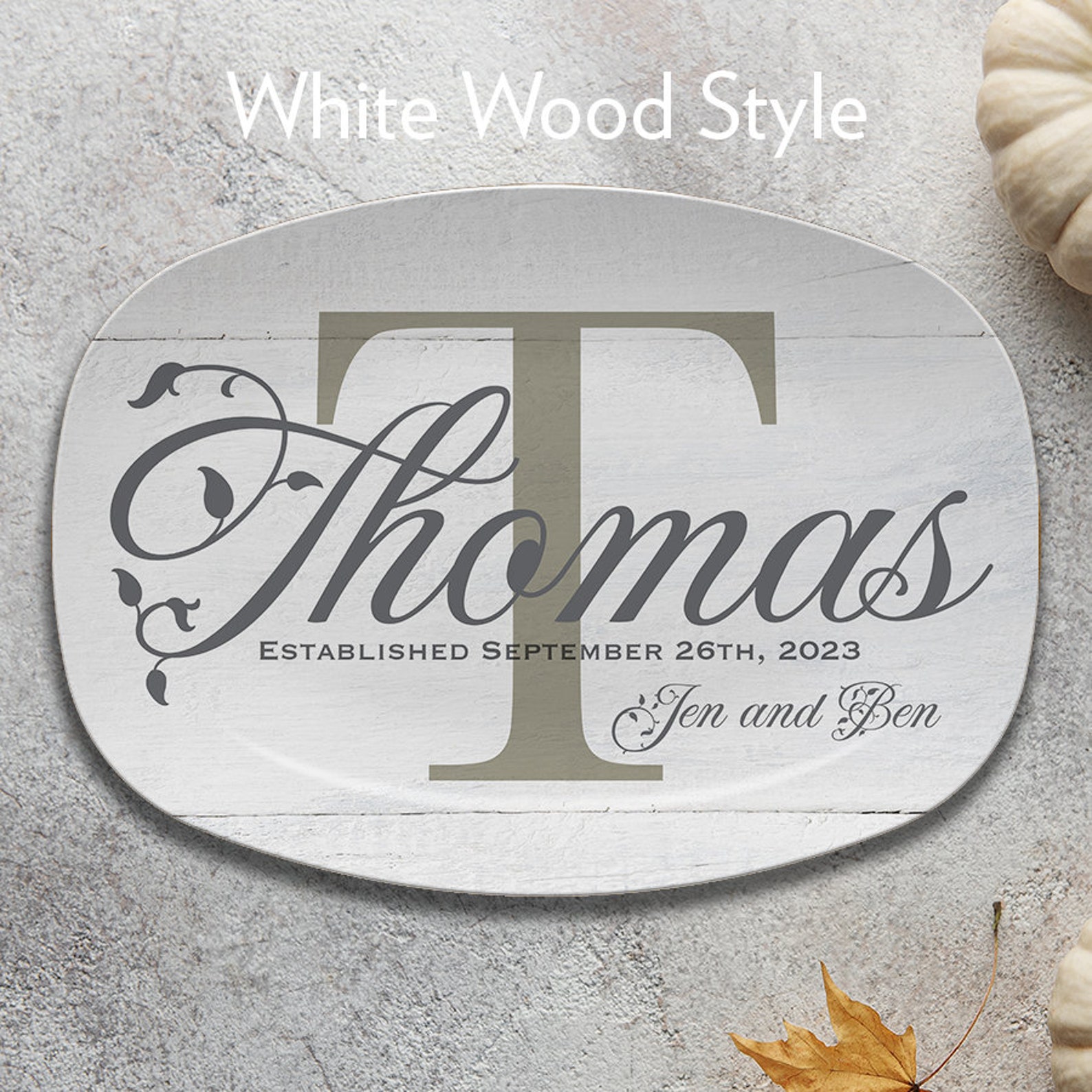 Monogram Wedding Platter: Personalized Family Name Serving Tray - Etsy