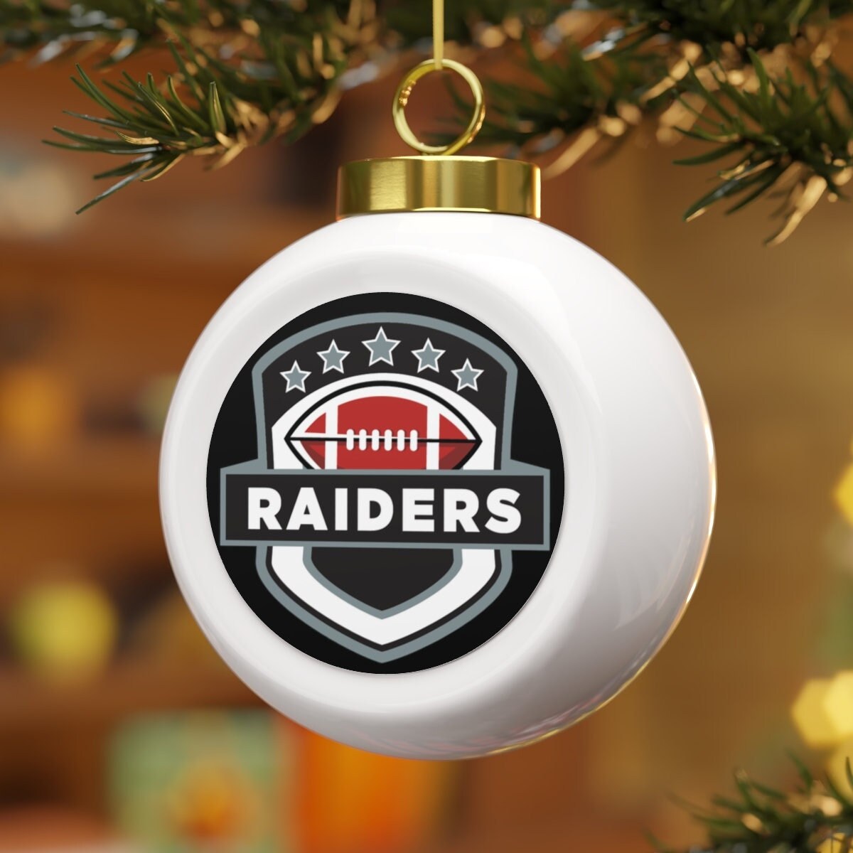 Raiders Christmas Ball Ornament, Las Vegas Raiders Inspired Football ...
