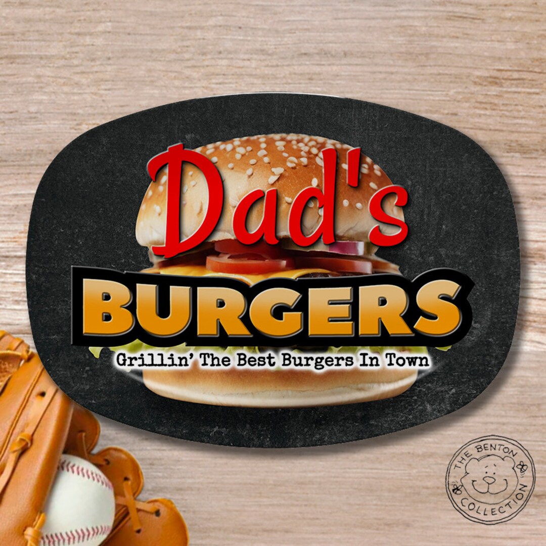 Dad's Burgers, BBQ Grill Platter, Father's Day Grilling Gift for Him ...