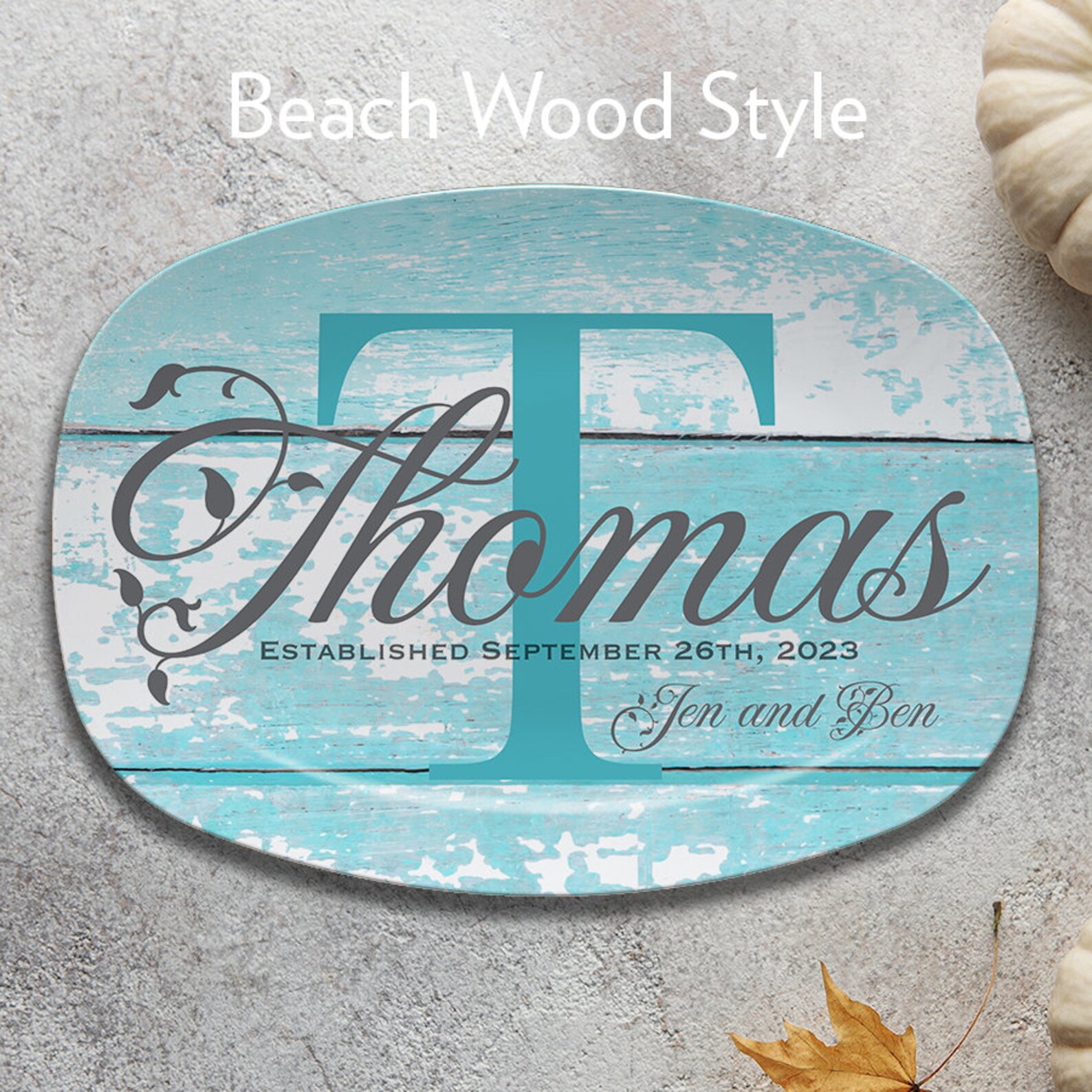 Monogram Wedding Platter: Personalized Family Name Serving Tray - Etsy