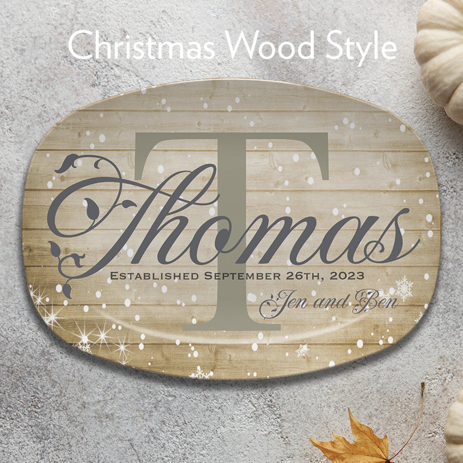 Monogram Wedding Platter: Personalized Family Name Serving Tray - Etsy