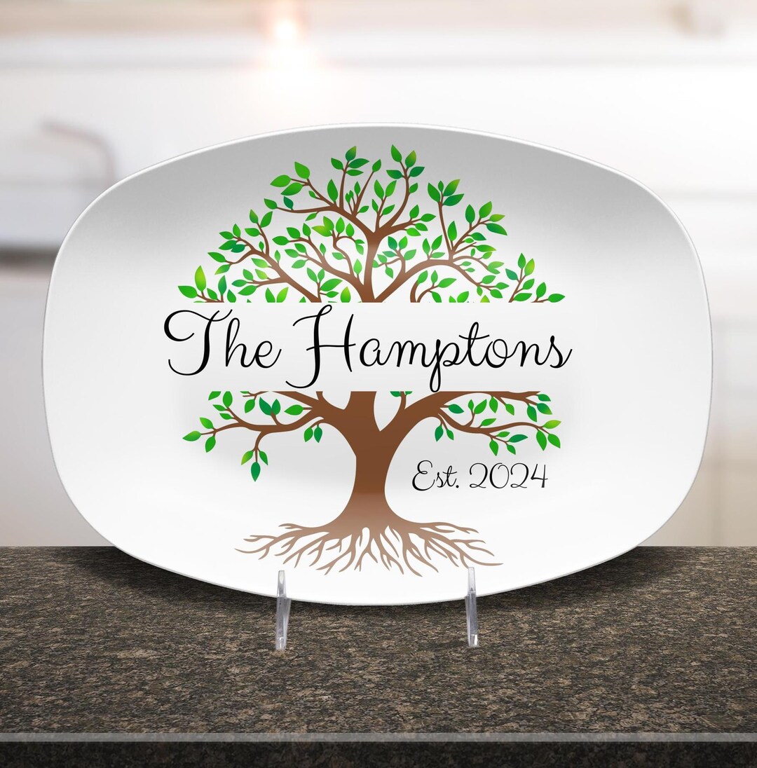 Personalized Family Tree Platter: Custom Name Plate, Grandparent Gift ...