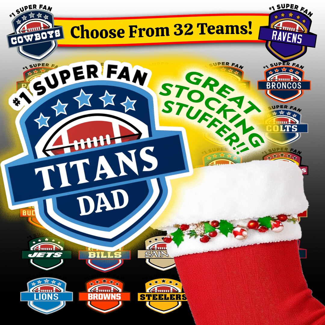 Football Stickers, Personalized Kiss-cut NFL Team Inspired Vinyl Decals ...