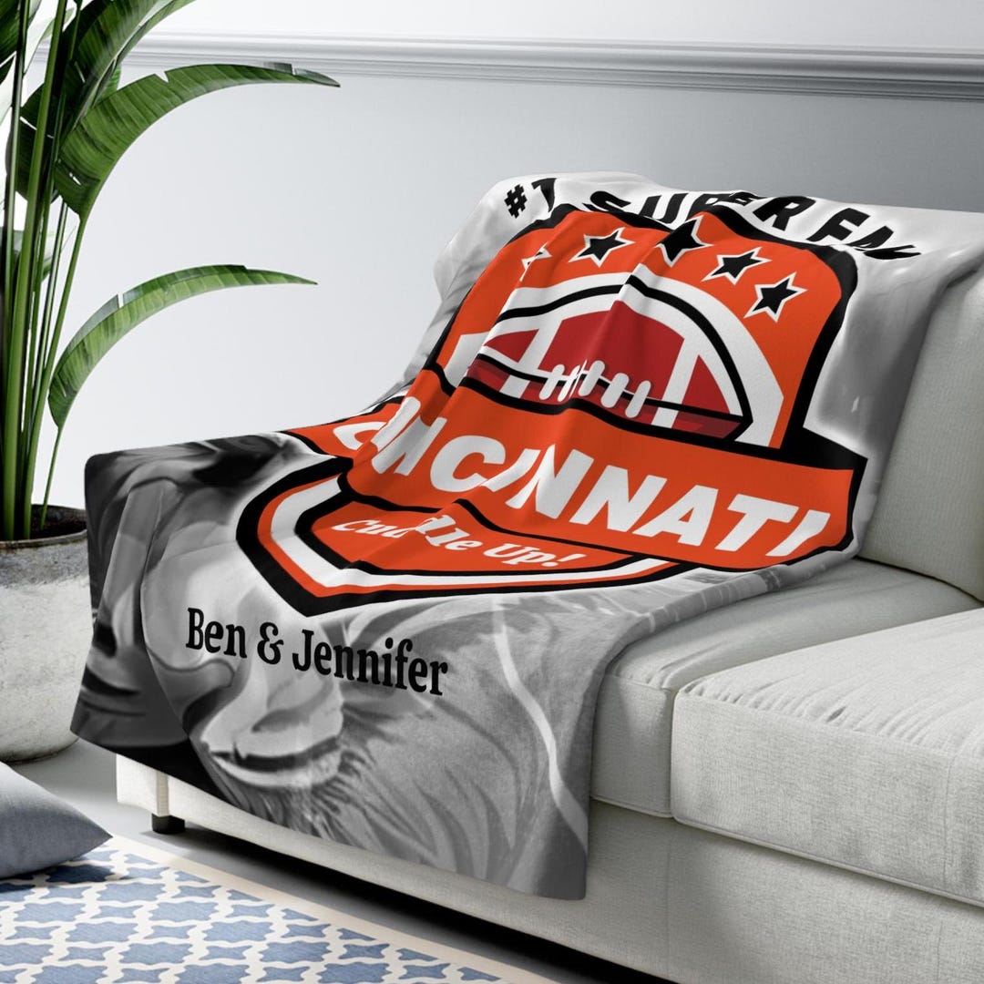 Cincinnati Football Cuddle Up! Sherpa Fleece Blanket, Super Fan ...
