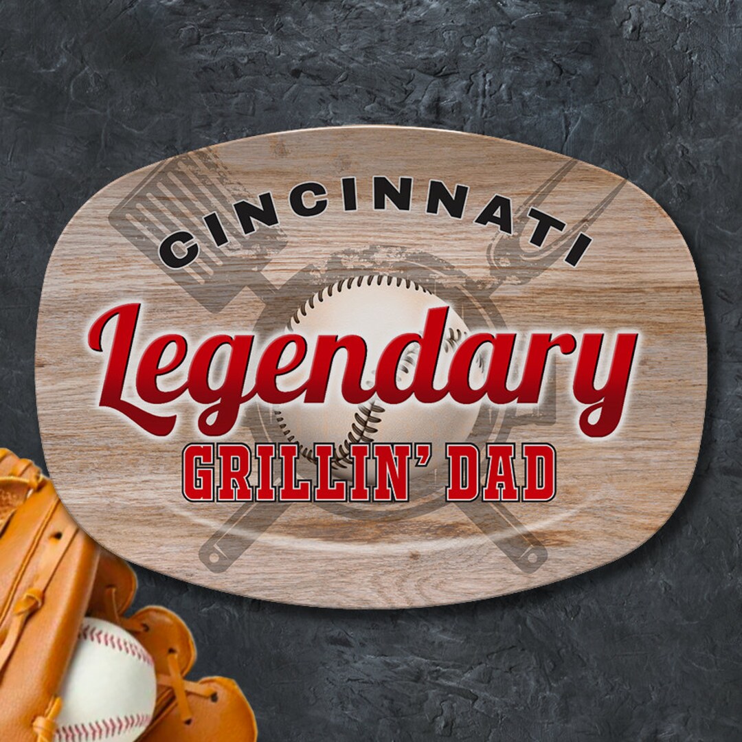 Cincinnati Baseball Fan Grill Platter, Father's Day Grilling Gift for ...