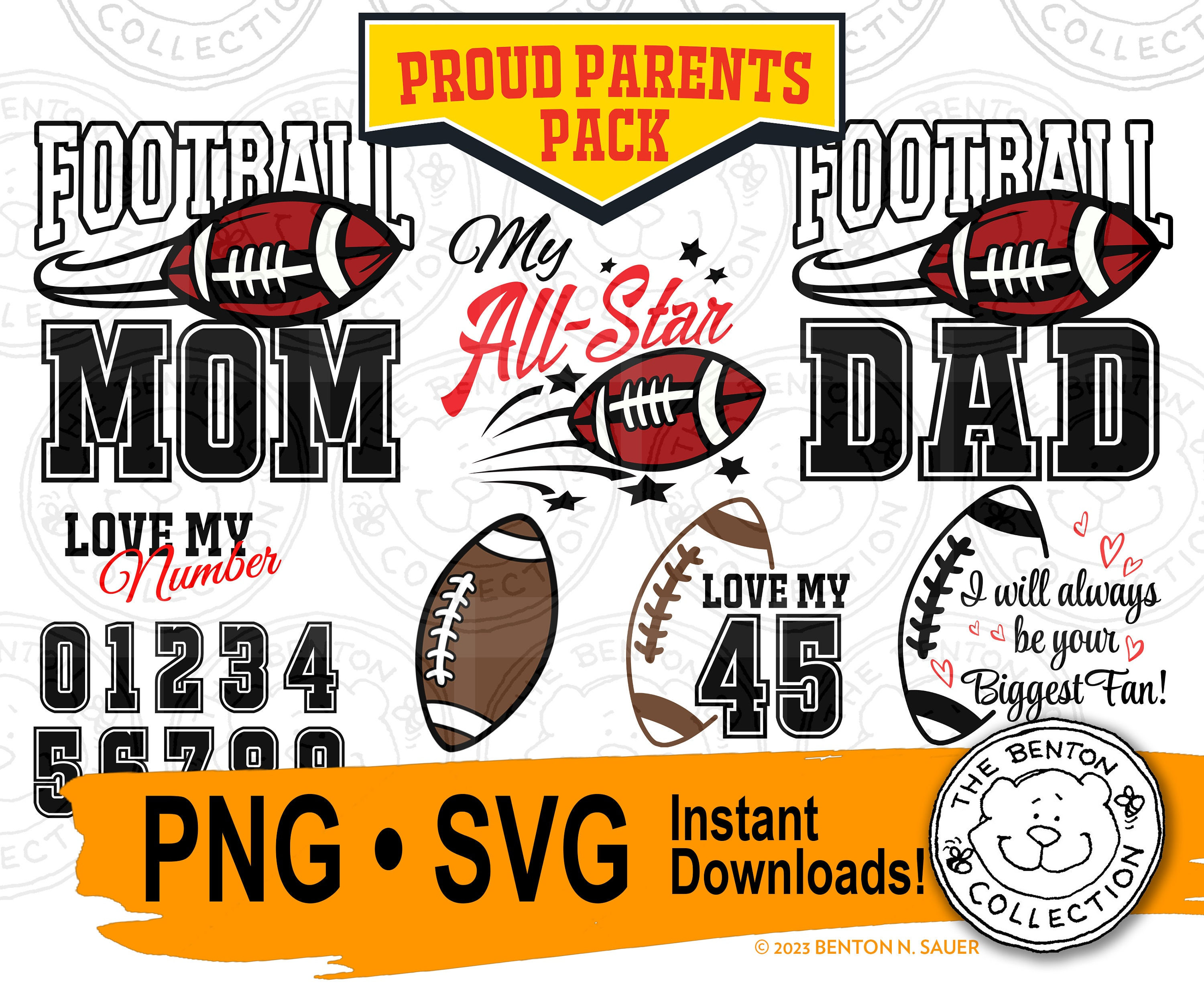 Football Mom SVG Parents Football Pack PNG and SVG Art Files - Etsy