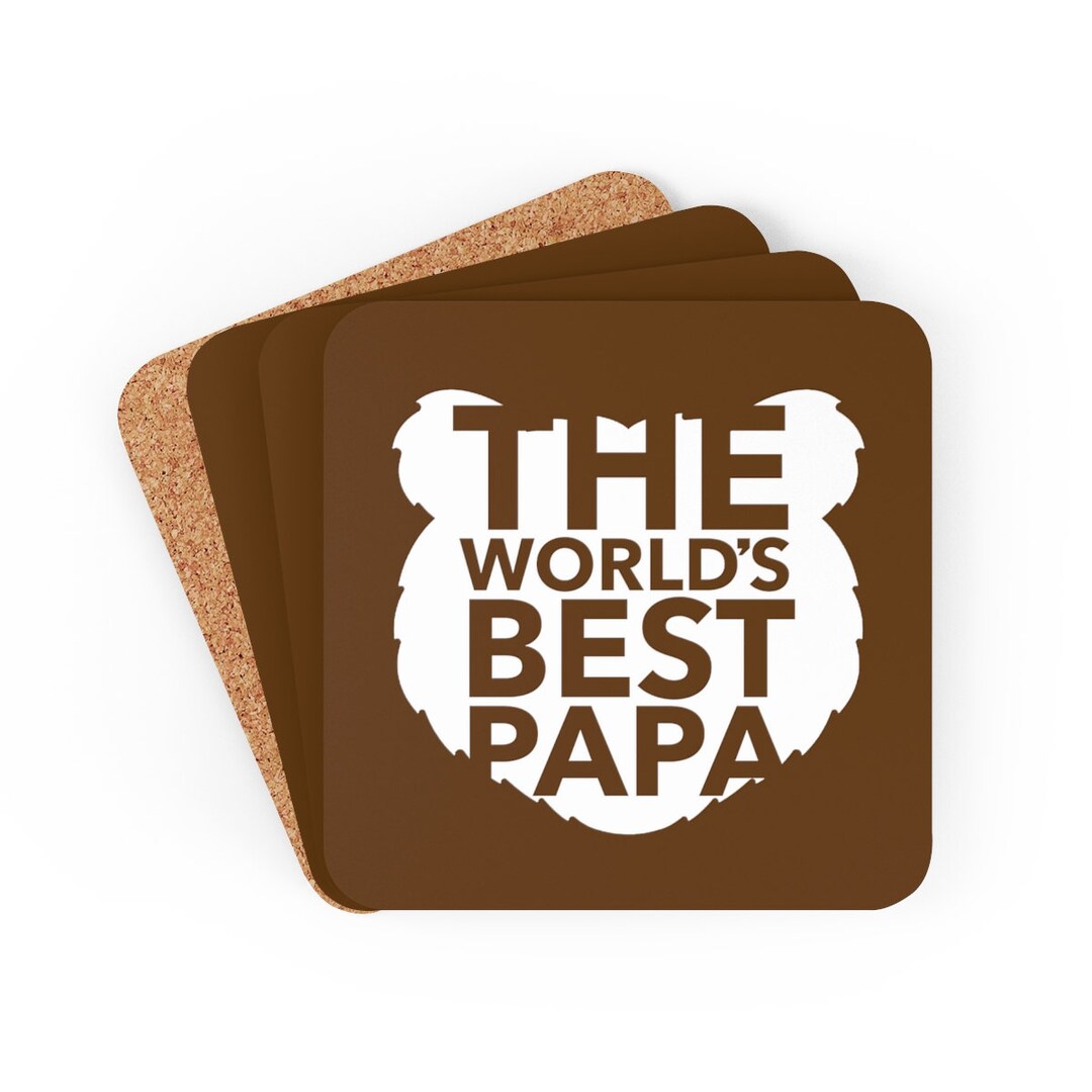 The World's Best Papa Coaster Set, Beer and Coffee Gift Coasters for ...