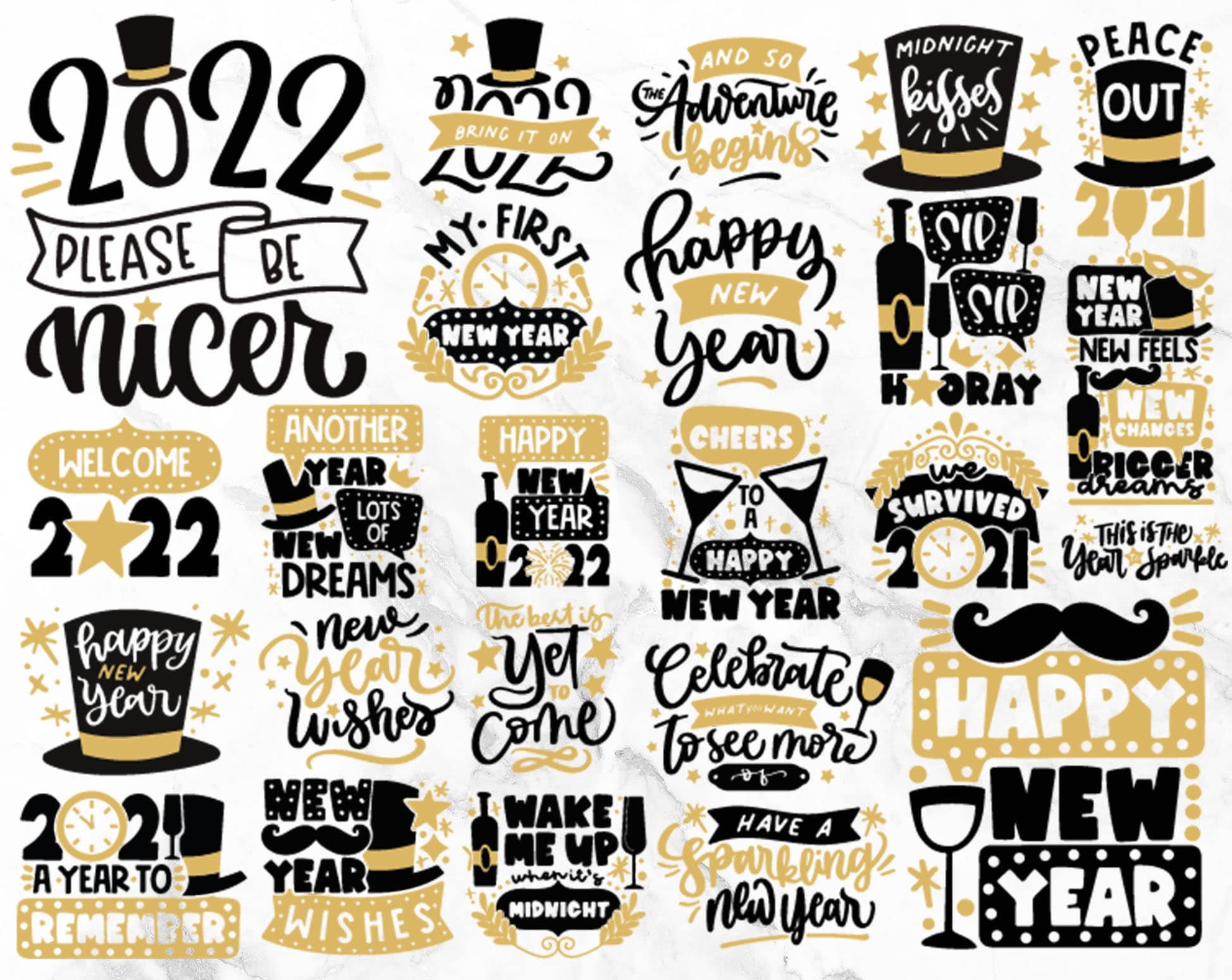 Silvester Svg Bundle | Happy New Years svg | 2021 - 2022 svg - Etsy.de