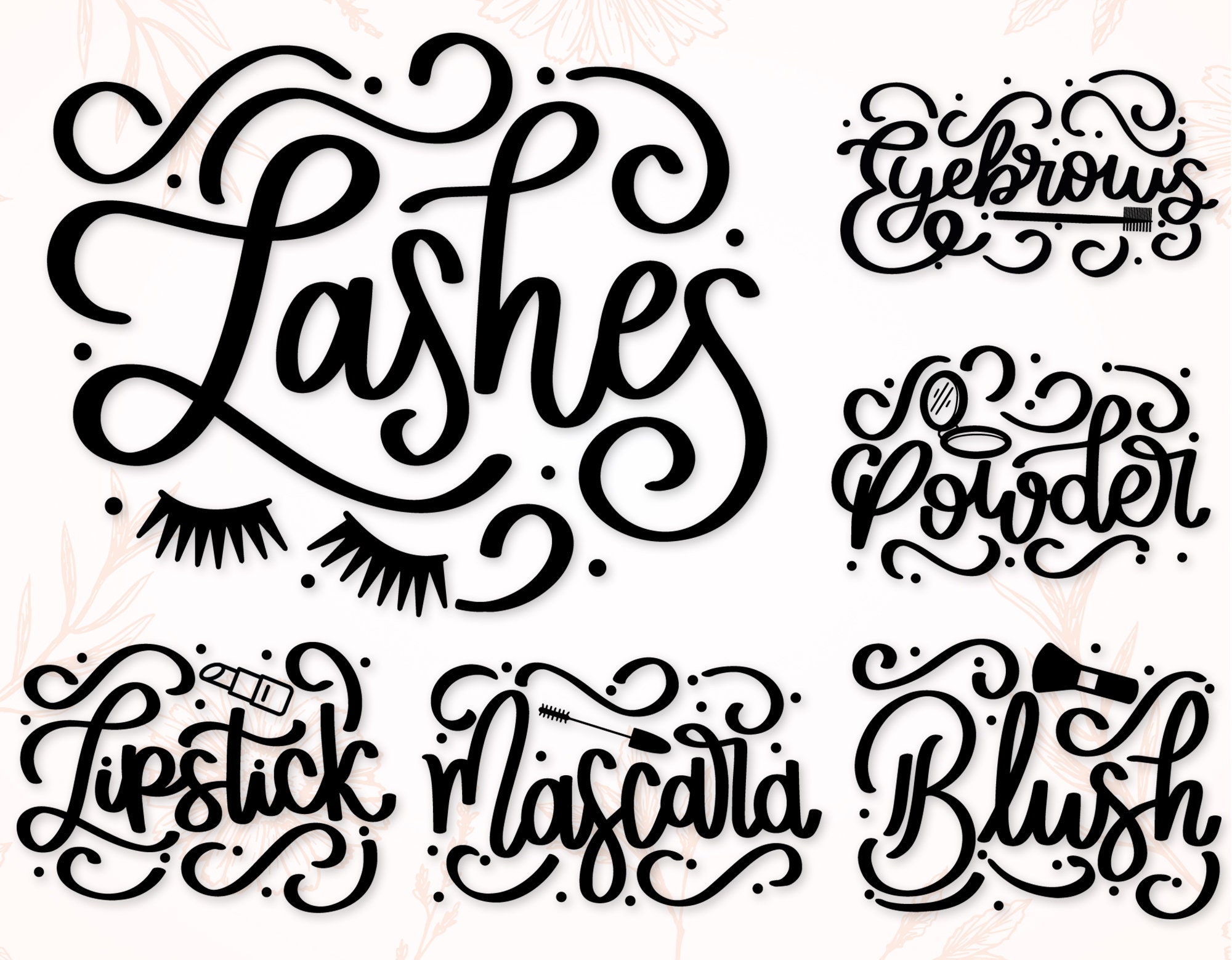 Makeup Svg Bundle 120 Makeup Svg Lipstick Svg Eyelashes | Etsy Canada