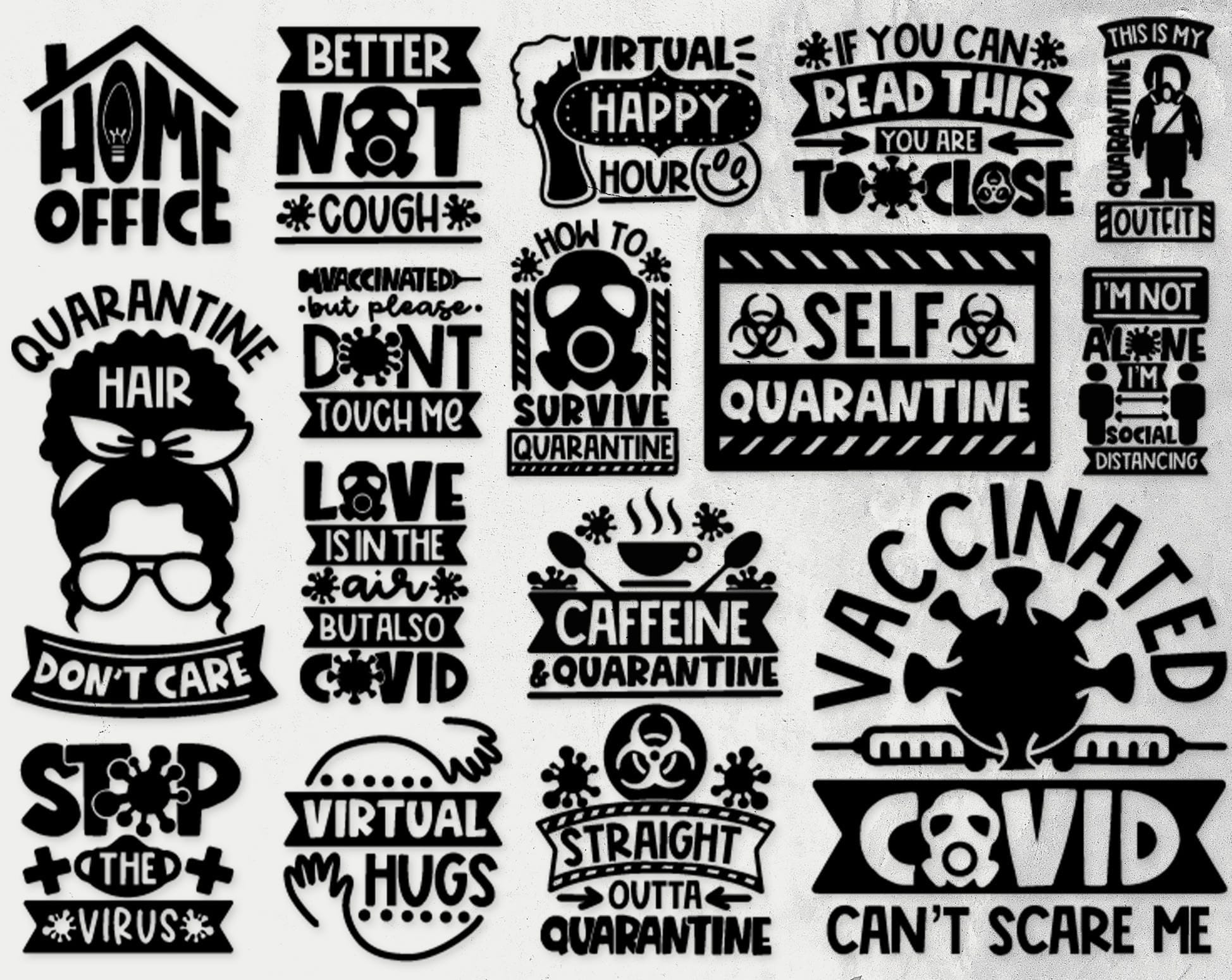 Covid Svg Bundle Quarantine Svg Vaccinated Svg - Etsy