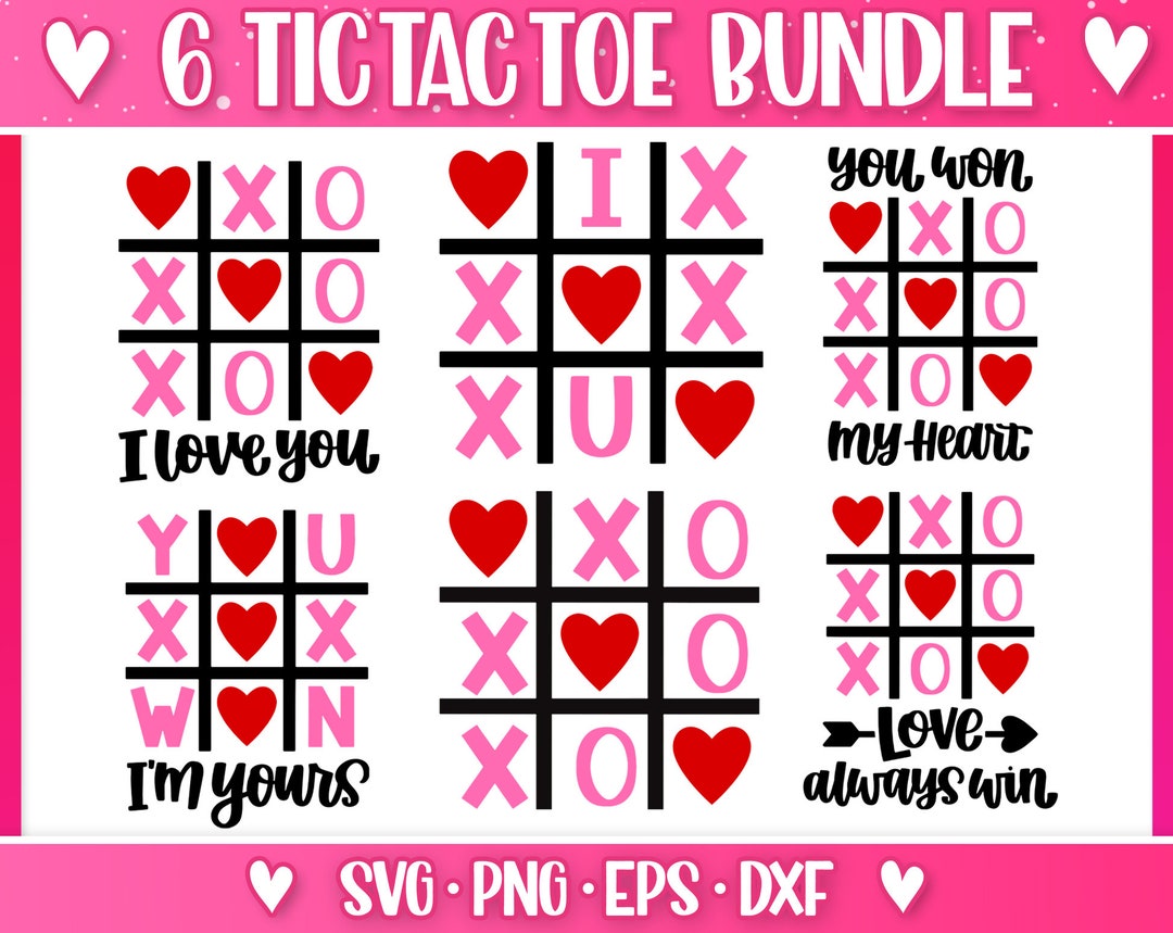 Tic Tac Toe Svg Bundle | Valentines Day Svg Bundle | Valentines Day ...