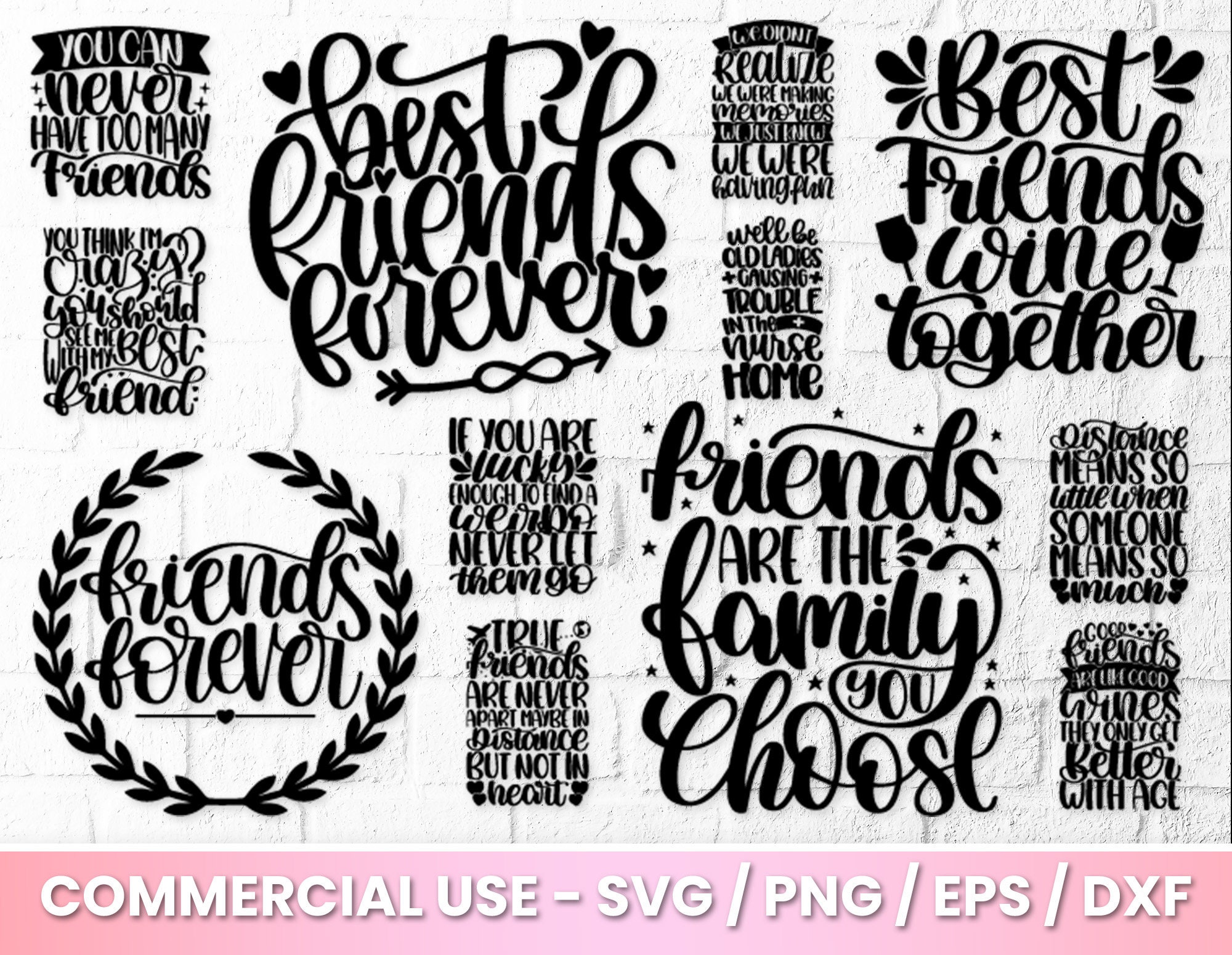Friendship Svg Bundle | Friends Svg | Best Friends Svg | Svg Files for ...