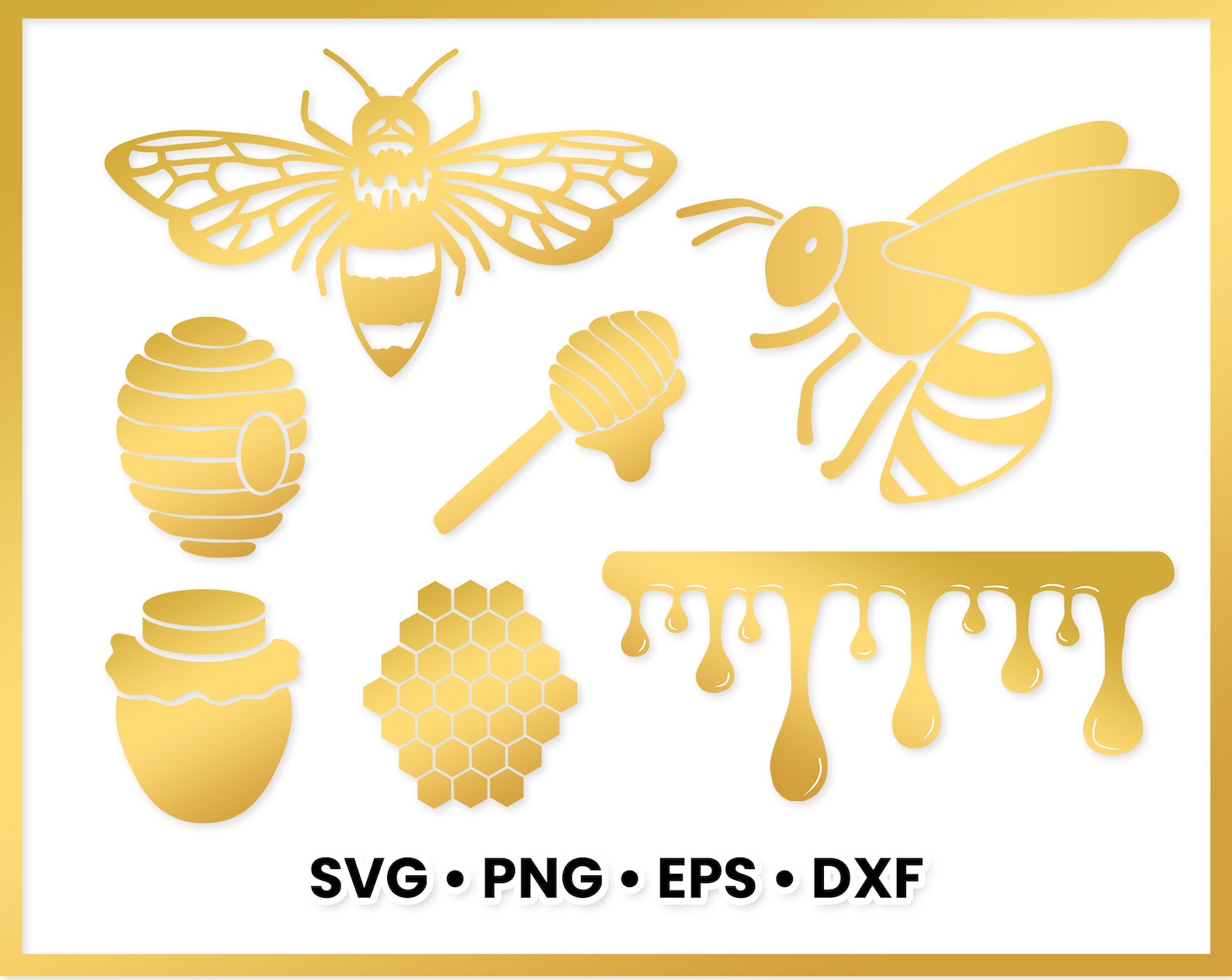 Bee Svg Bundle Honey Svg Honeycomb Svg Hexagon Svg - Etsy