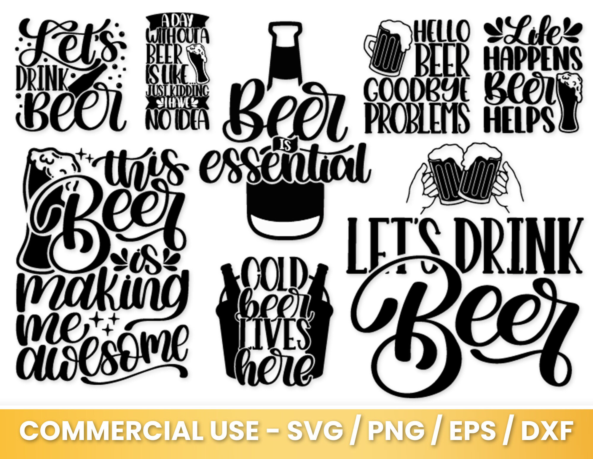 Beer Svg Bundle Drink Svg Funny Svg Quotes | Etsy