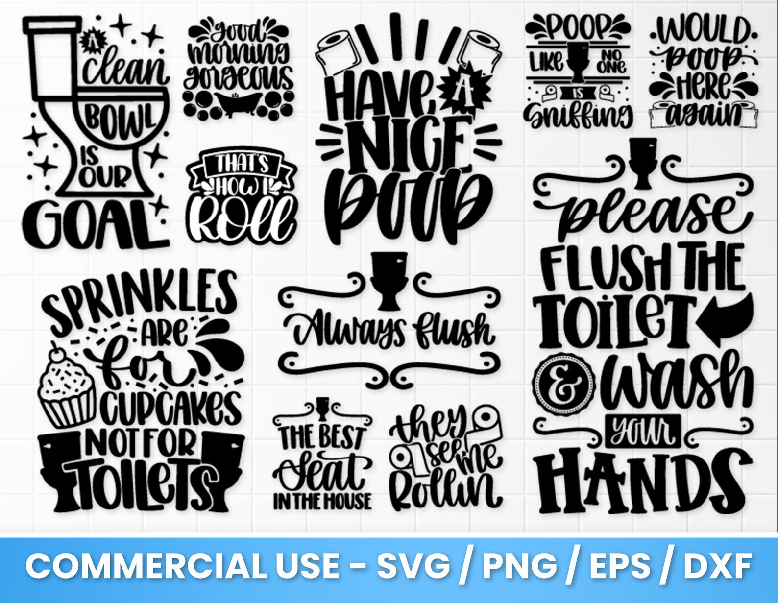 Bathroom Svg Bundle Bathroom Signs Svg Cut Files Cricut - Etsy