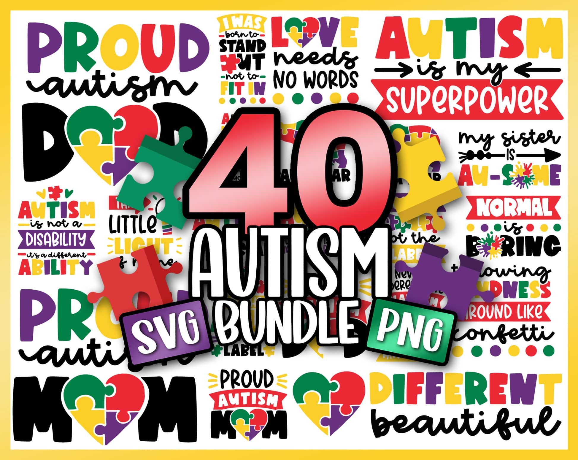 Autism Svg Bundle | Svg Files for Cricut and Silhouette - Etsy Australia