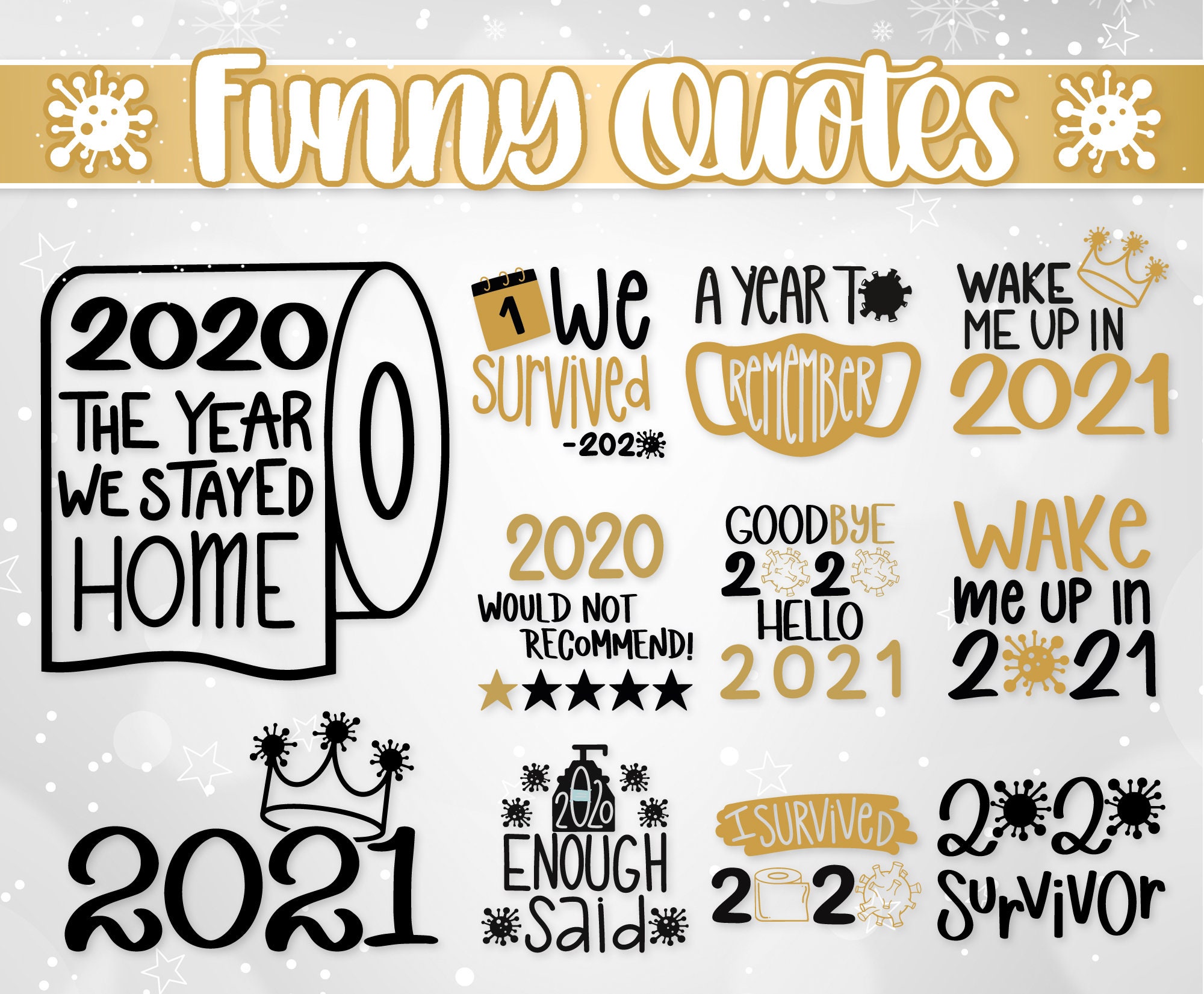 New Year SVG Bundle | 100 Happy New Year Svg | 2020 - 2021 Svg - Etsy