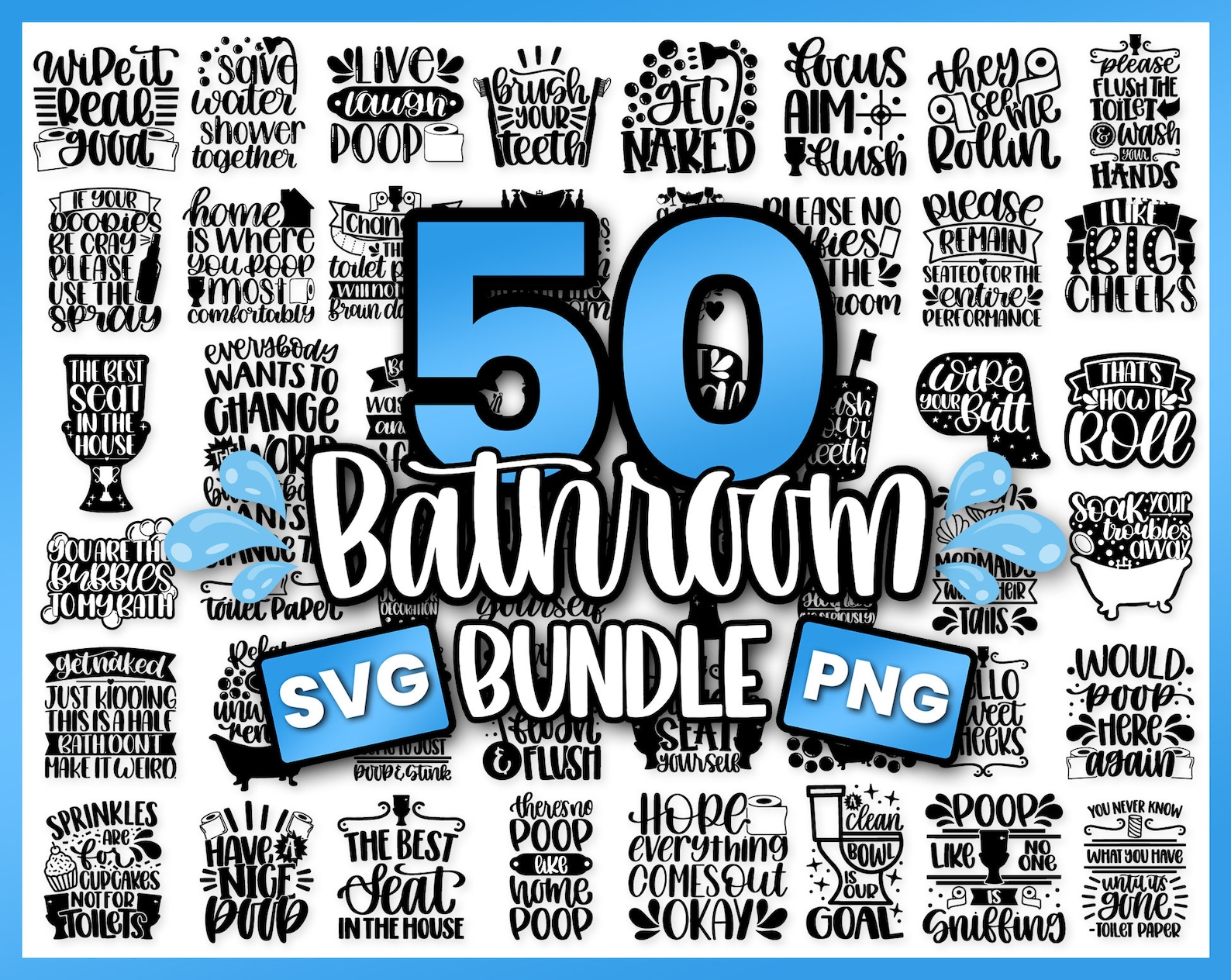 Bathroom Svg Bundle Bathroom Signs Svg Cut Files Cricut - Etsy