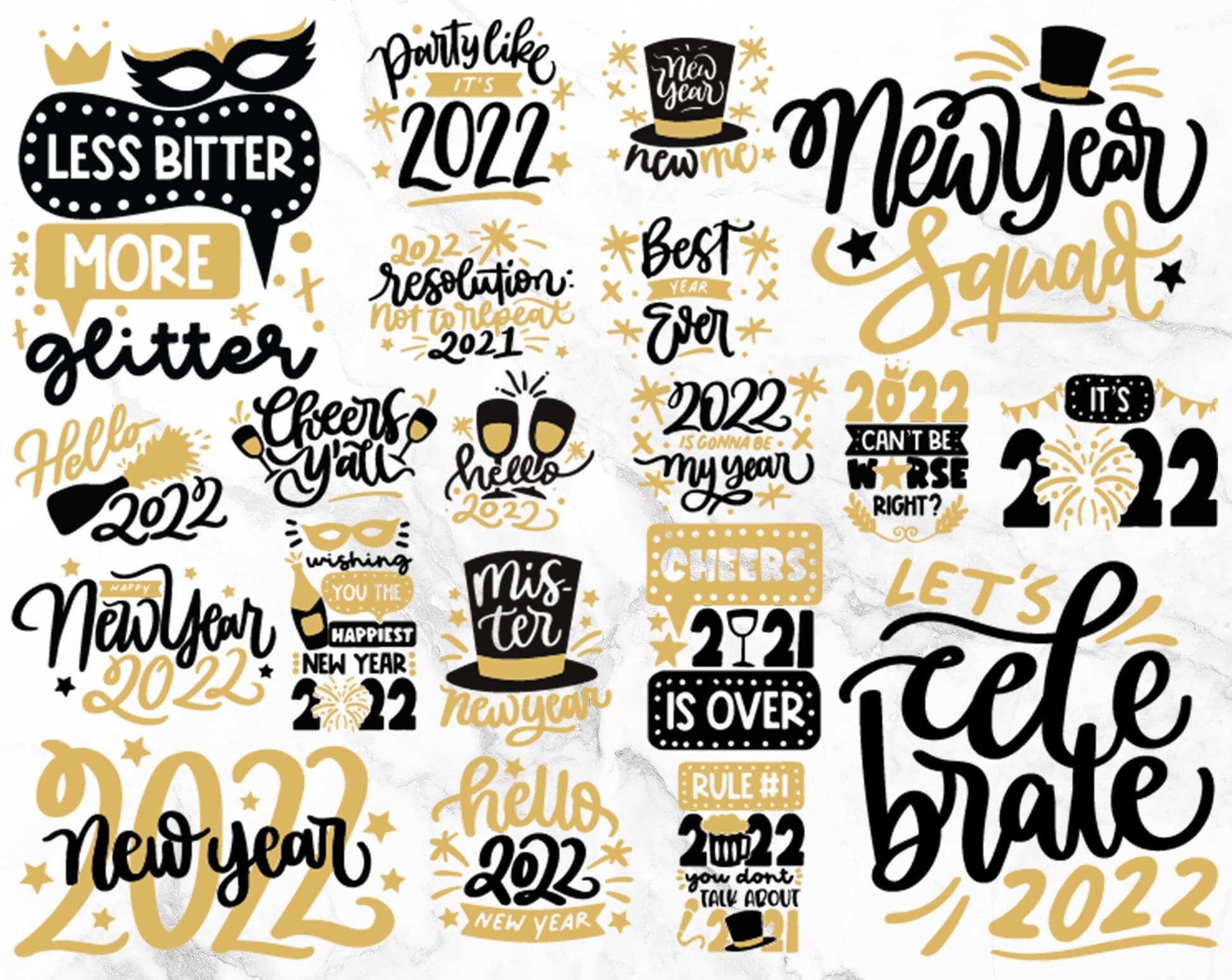 Silvester Svg Bundle | Happy New Years svg | 2021 - 2022 svg - Etsy.de