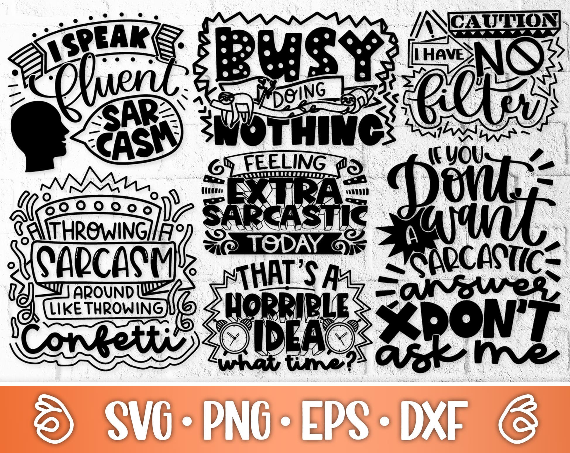 Sarcastic Svg Bundle Funny Svg Svg Files for Cricut - Etsy