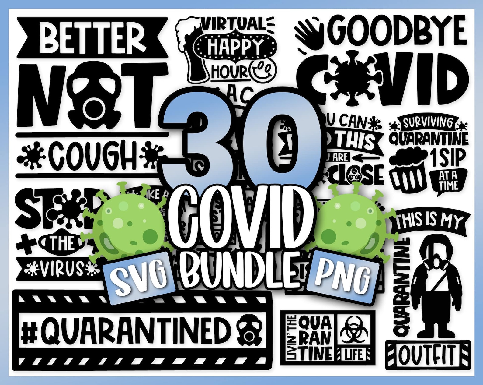 Covid Svg Bundle Quarantine Svg Vaccinated Svg - Etsy
