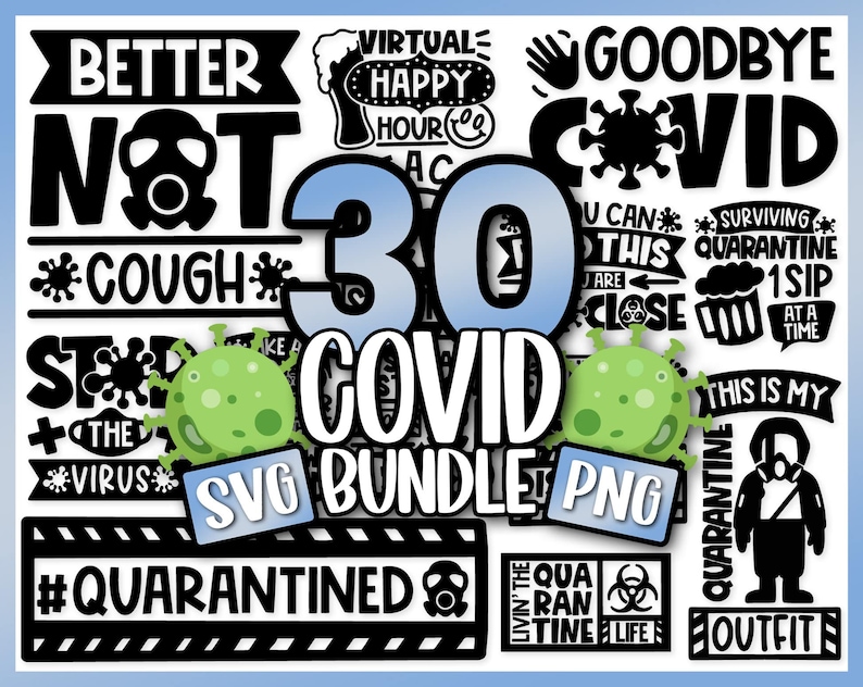 Covid Svg Bundle Quarantine Svg Vaccinated Svg - Etsy