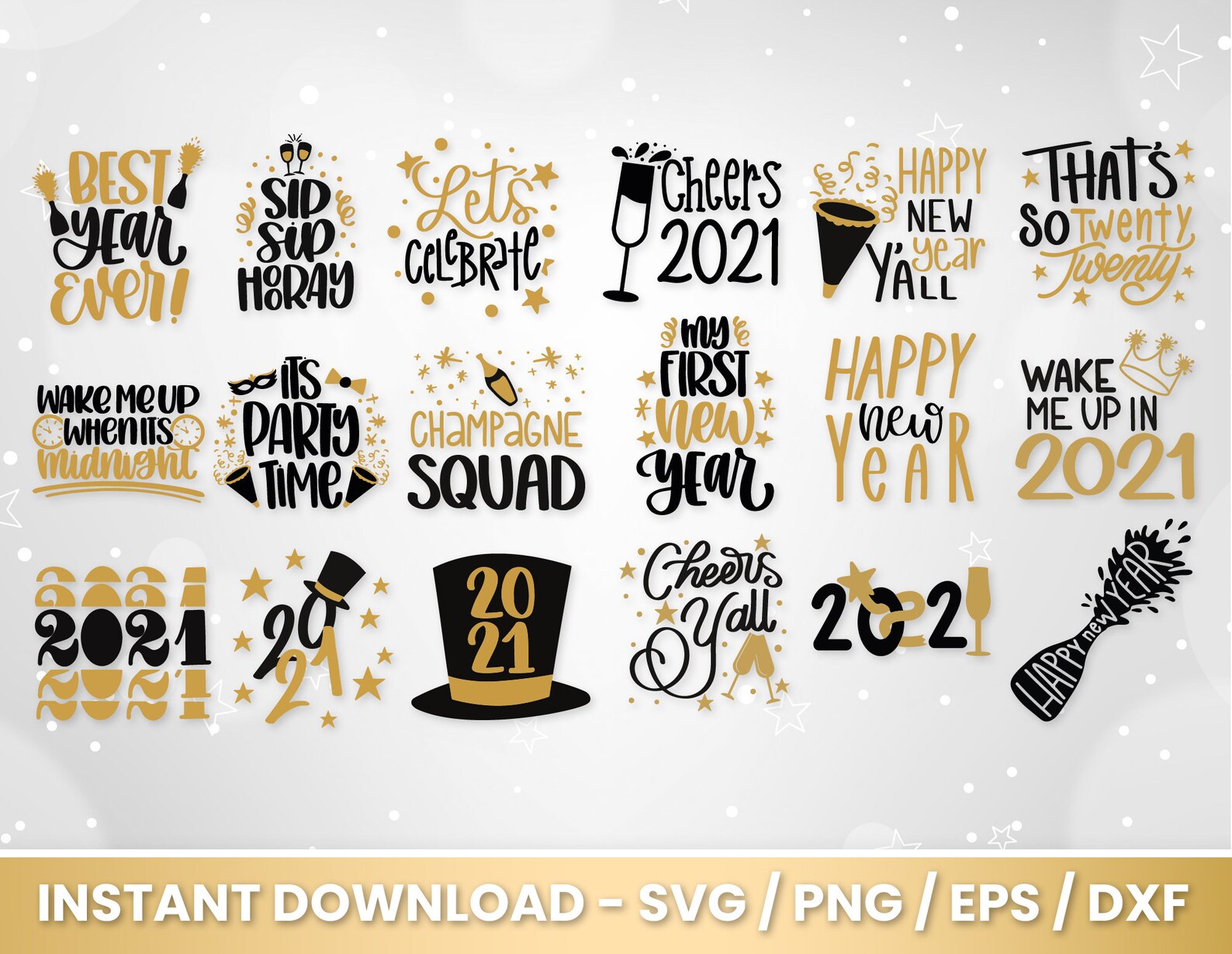 New Year SVG Bundle | 100 Happy New Year Svg | 2020 - 2021 Svg - Etsy