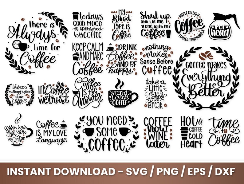 Coffee Svg Bundle Coffe Quotes svg Coffee Sayings Svg | Etsy