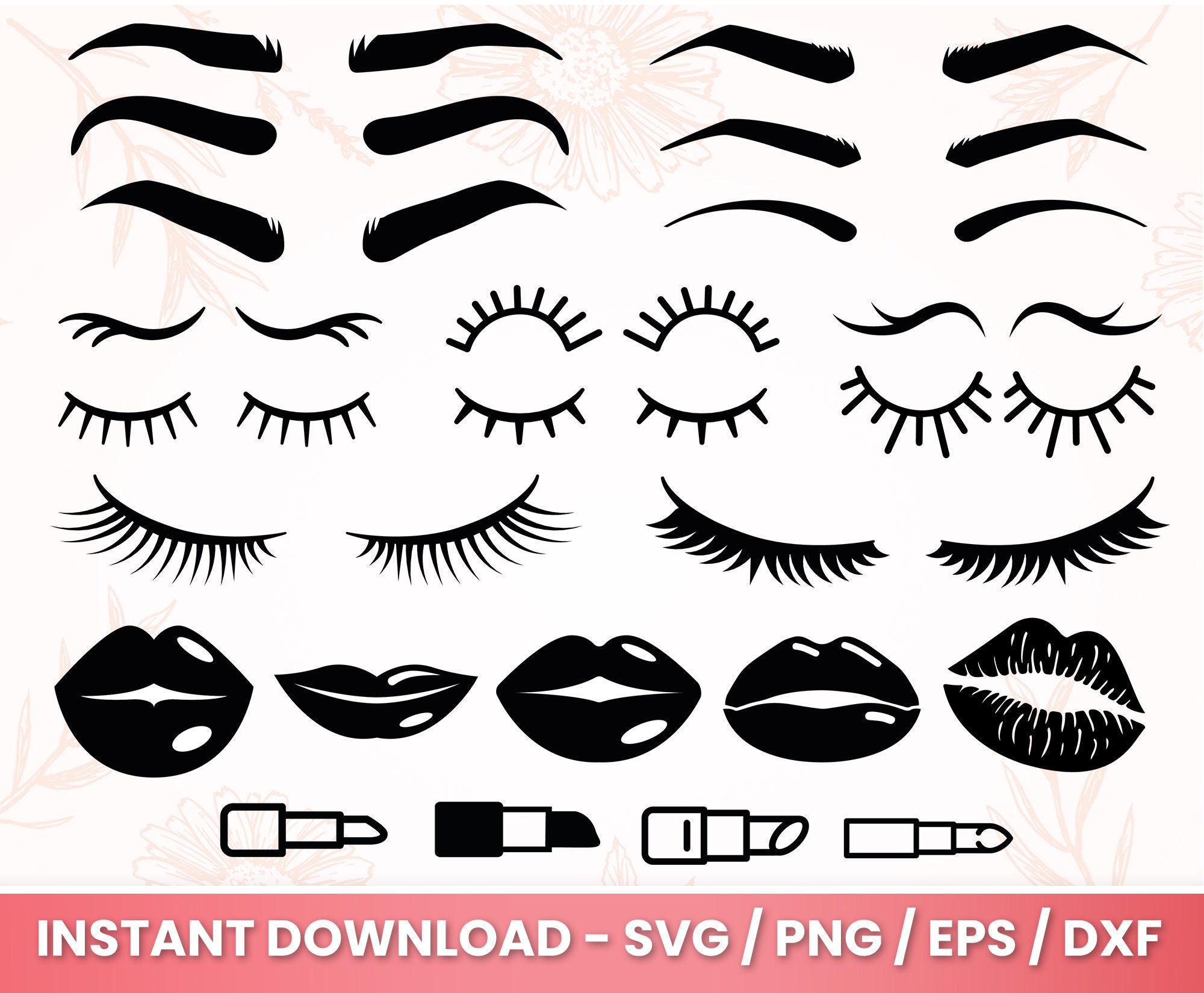 Makeup Svg Bundle 120 Makeup Svg Lipstick Svg Eyelashes | Etsy Canada