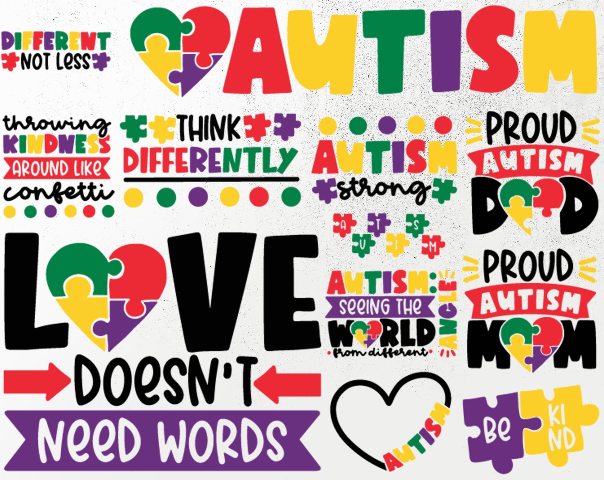 Autism Svg Bundle Svg Files for Cricut and Silhouette - Etsy