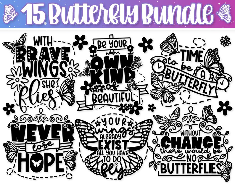 Butterfly Svg Bundle Butterflies Svg - Etsy
