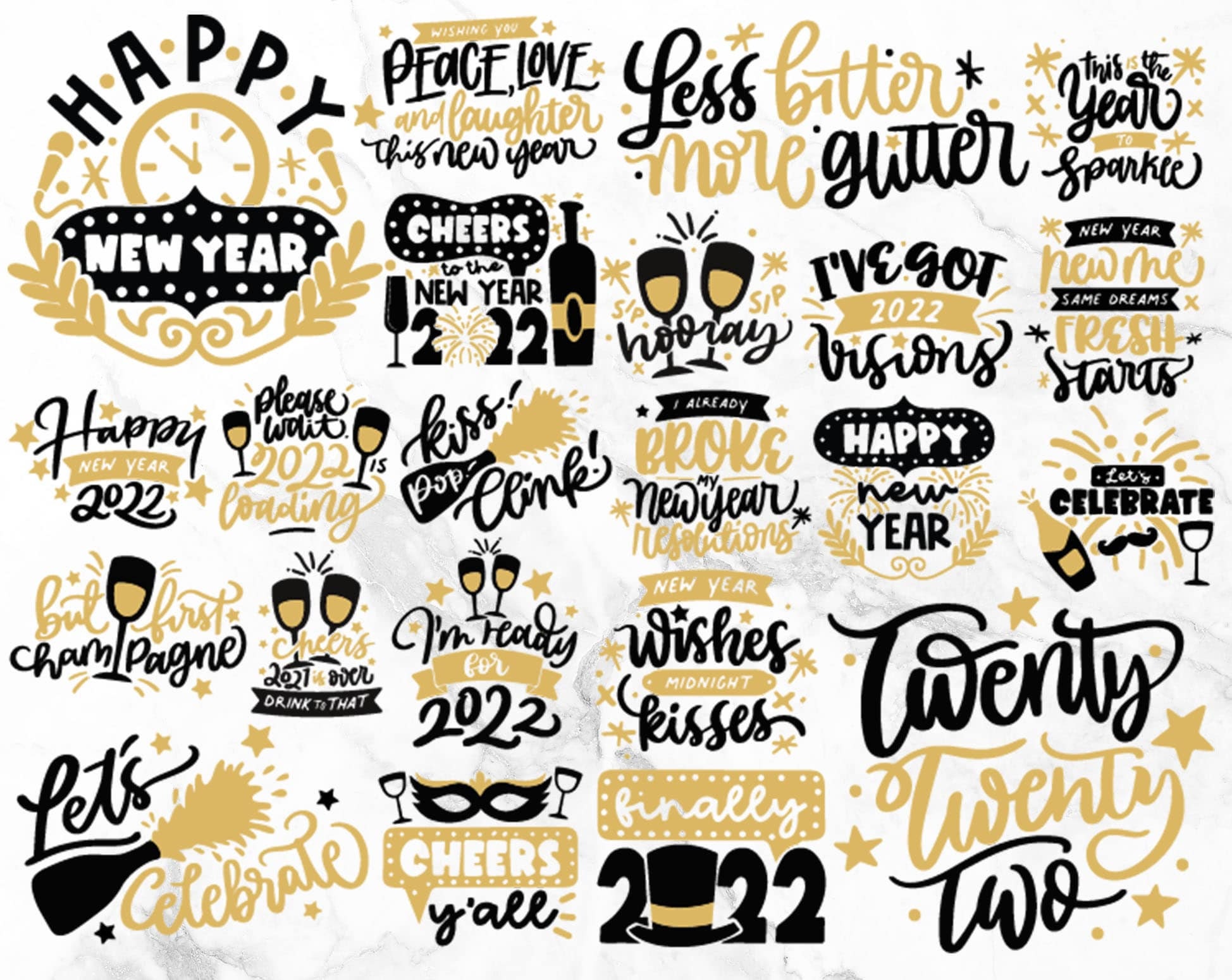 Silvester Svg Bundle | Happy New Years svg | 2021 - 2022 svg - Etsy.de
