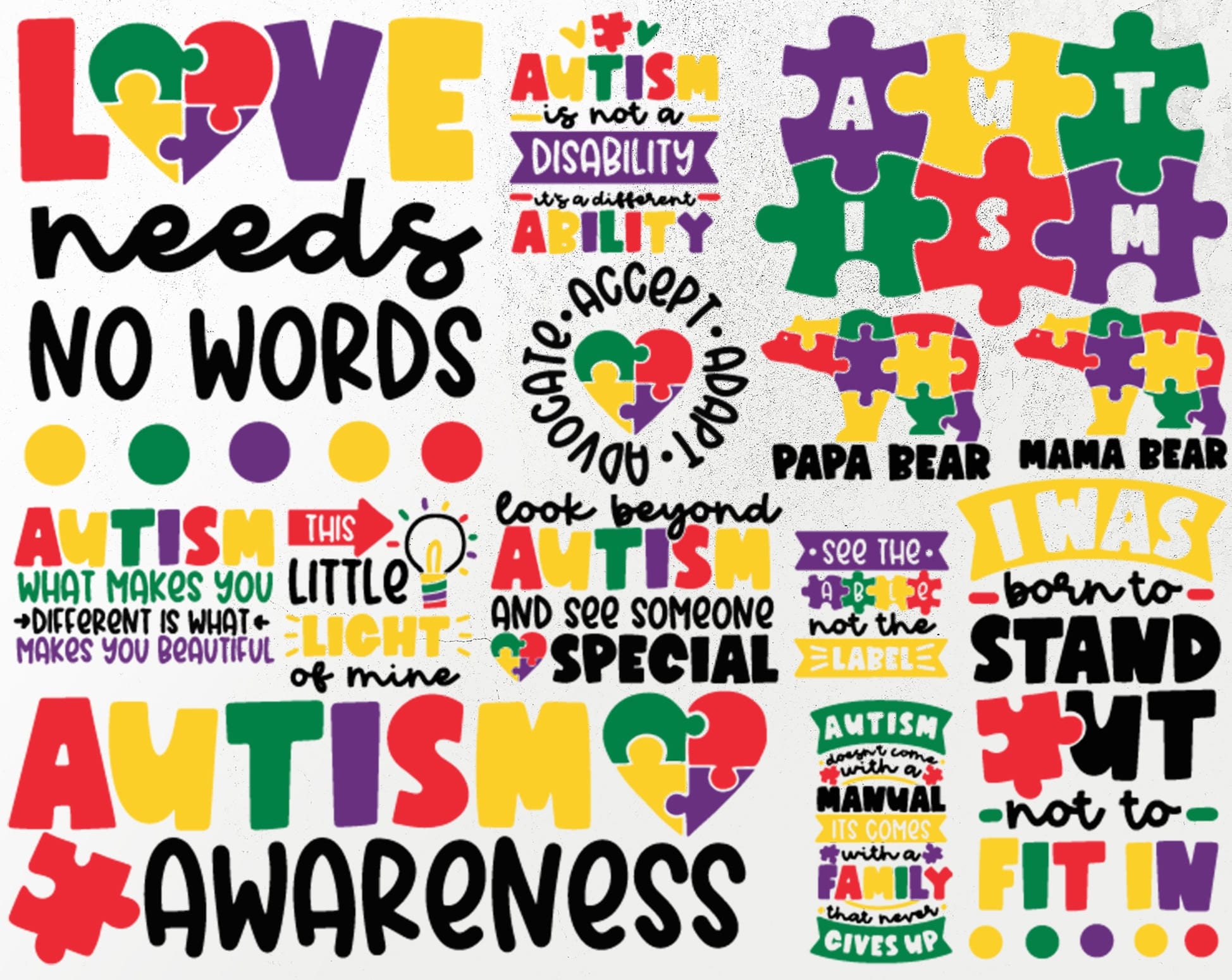 Autism Svg Bundle Svg Files for Cricut and Silhouette - Etsy