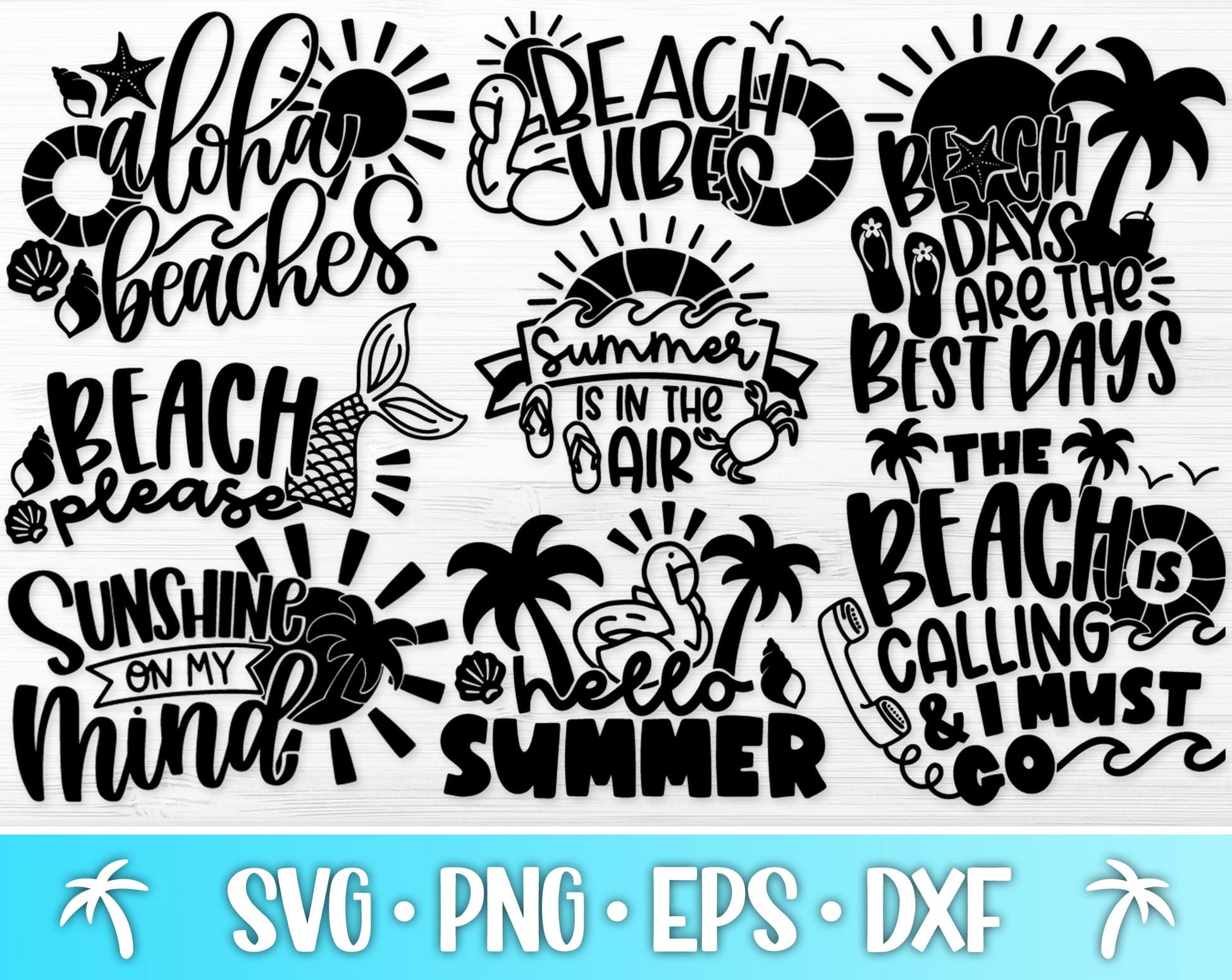 Beach Svg Bundle | Vacation Svg | Summer Svg - Etsy Canada
