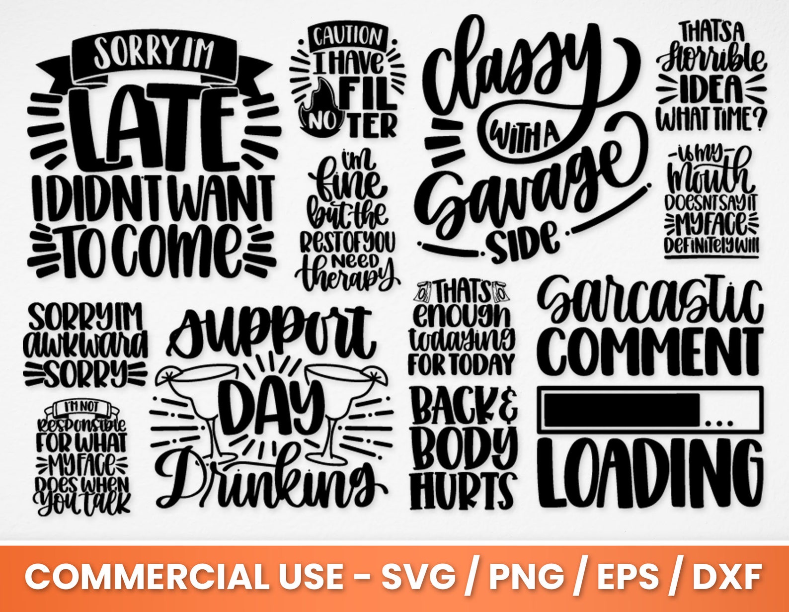 Funny Svg Bundle Sarcastic Svg Funny Quotes Svg - Etsy