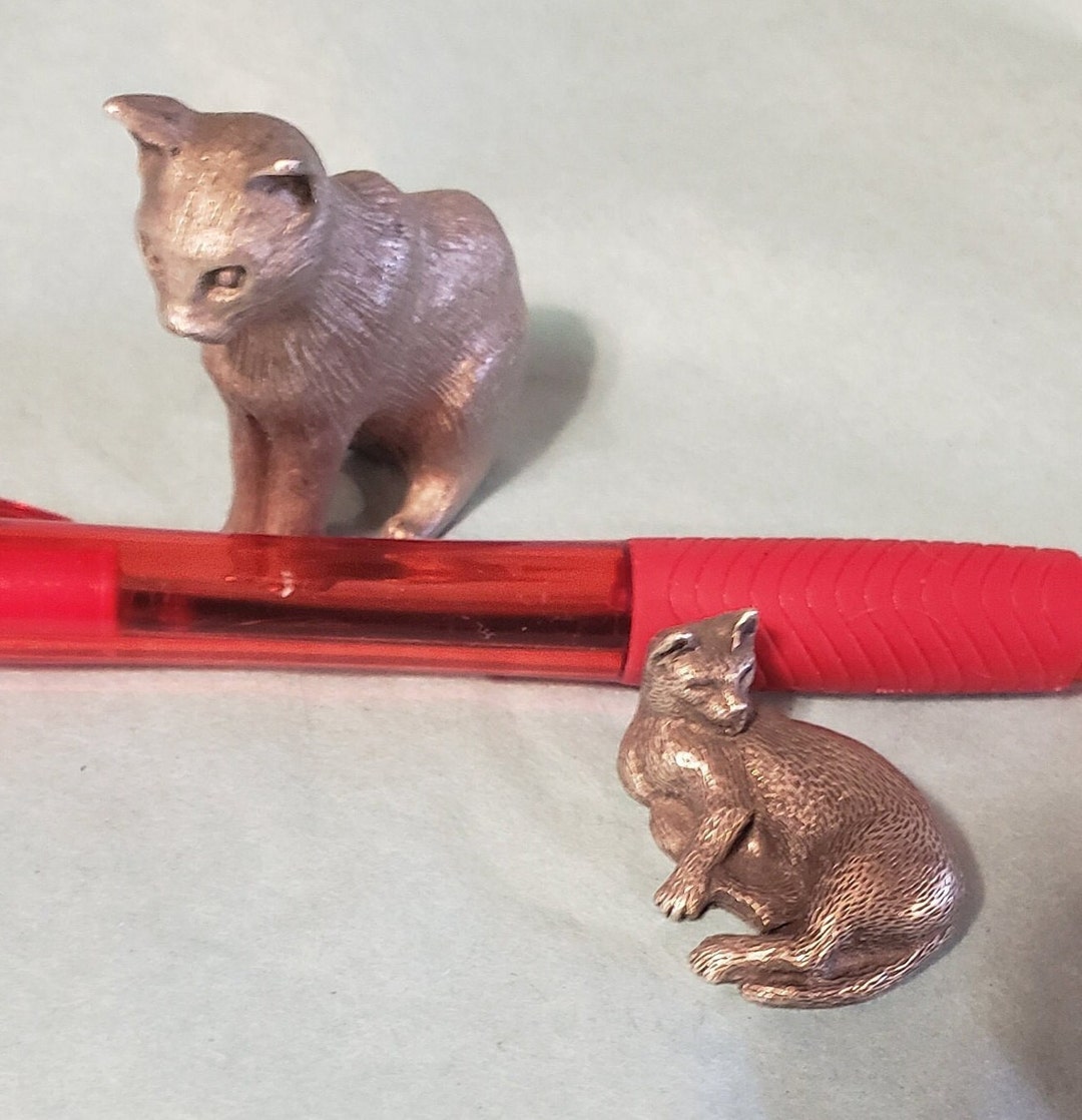 2 Cute Collectible Pewter Cats! Vintage Spoontiques Miniatures of ...