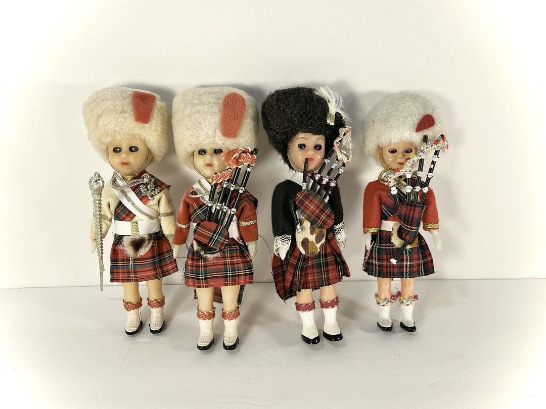 Vintage Empire Made Scottish Dolls RARE SET of 4 Scottish Guardsman W ...