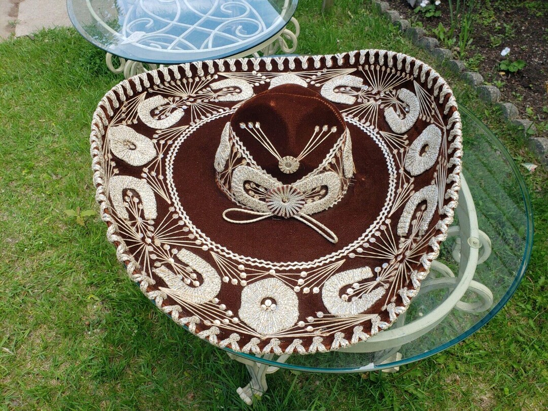 HUGE Big Authentic Sombrero in Brown Velvet With Silver Accents by ...