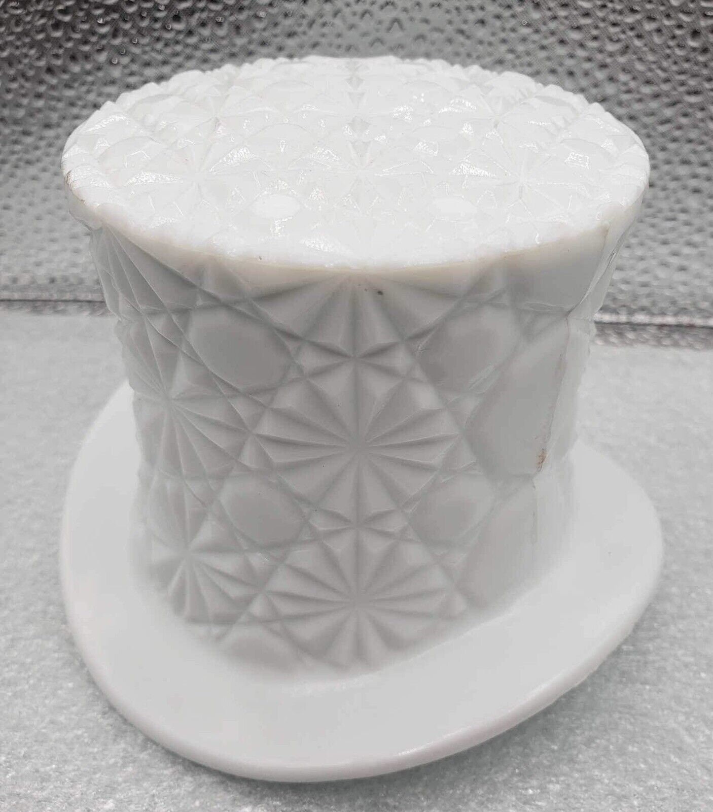 Vintage Fenton White Milk Glass Top Hat - Daisy and Button Pattern for ...