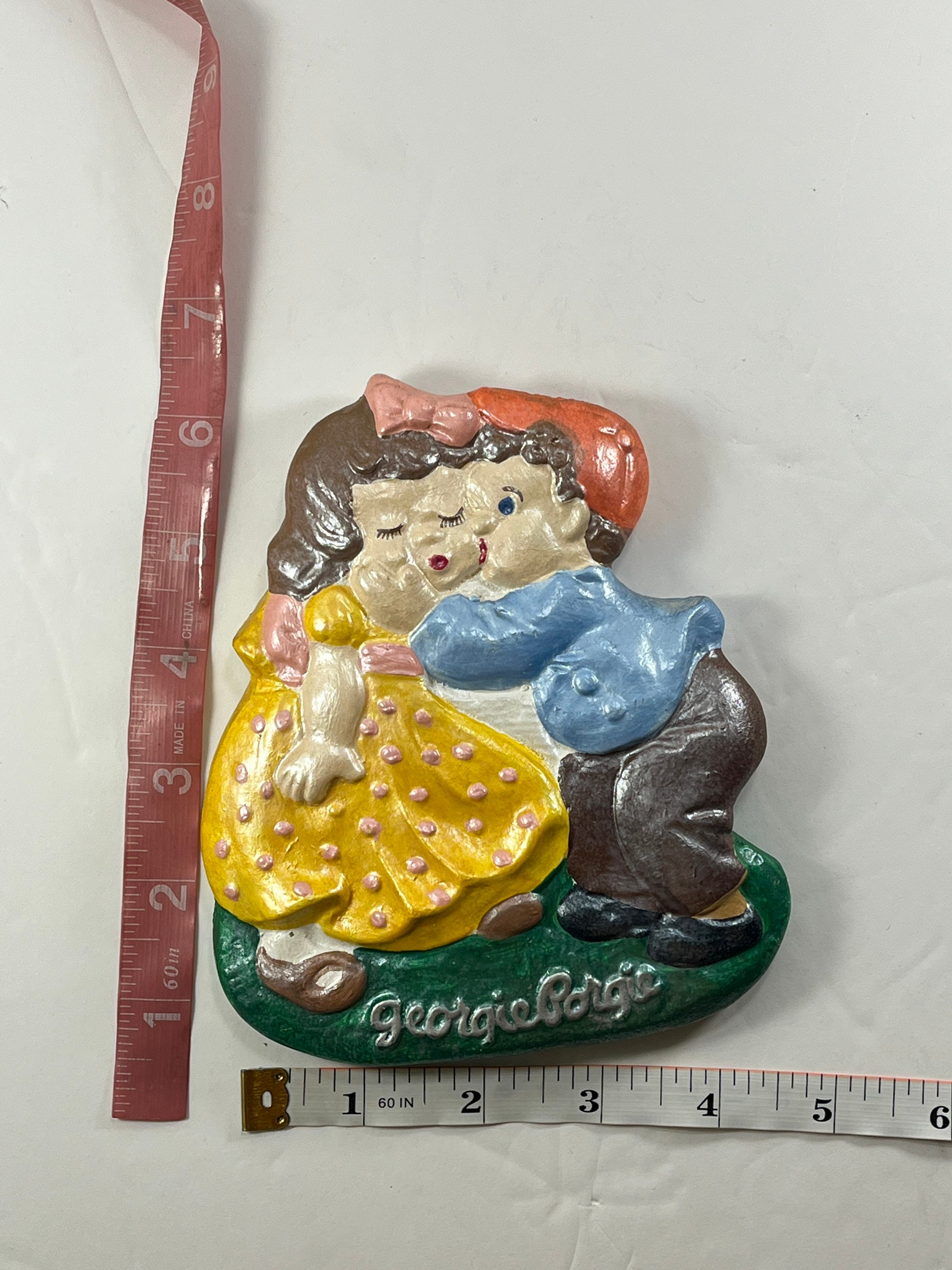 Vintage Nursery Rhymes Decor Georgie Porgie Chalkware Wall Art - Etsy