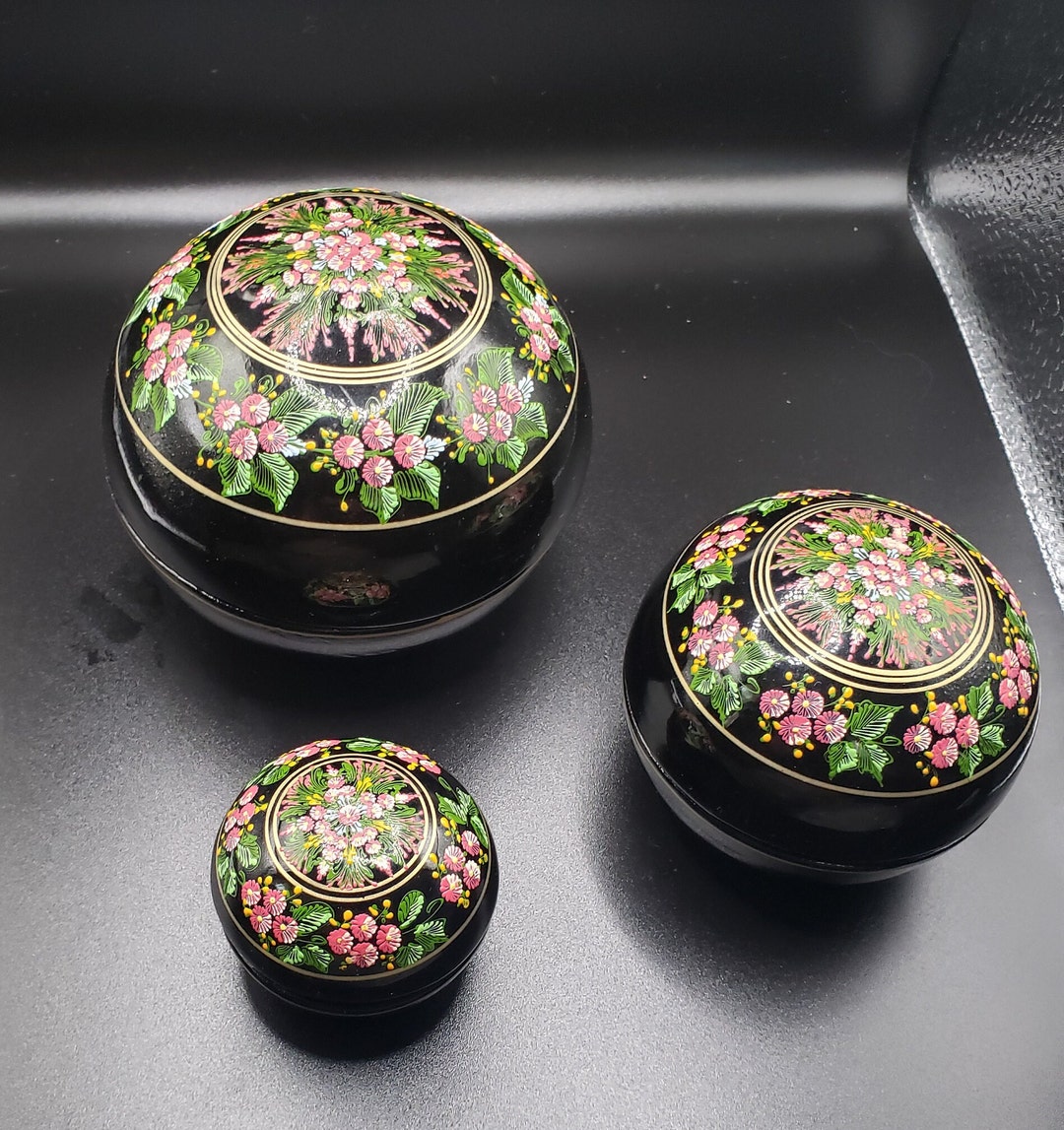 Intriguing Nesting Decorative Round Boxes From Thailand - Etsy