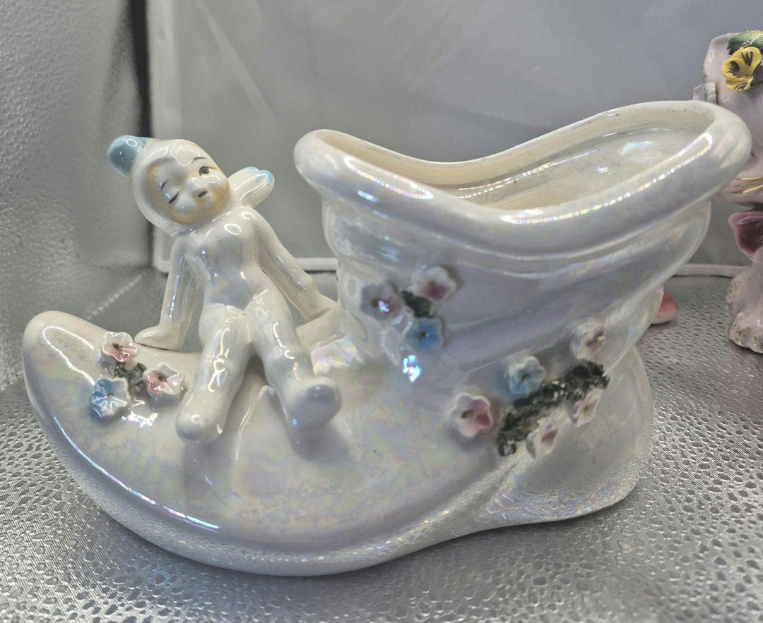 Iridescent White Lusterware Vintage Pixie or White Luster Fairy on Elf ...